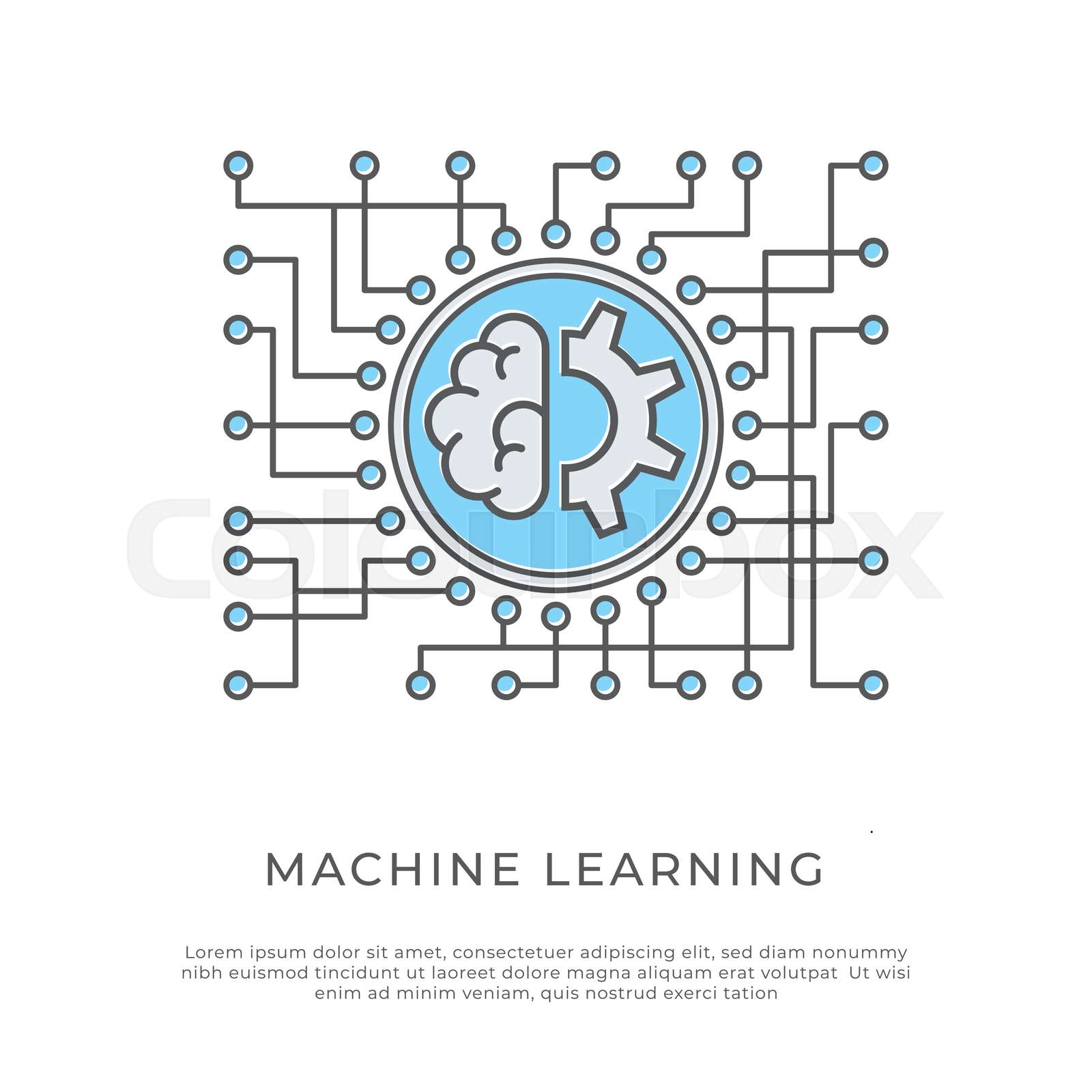 Artificial intelligence technology illustration. Machine learning ...