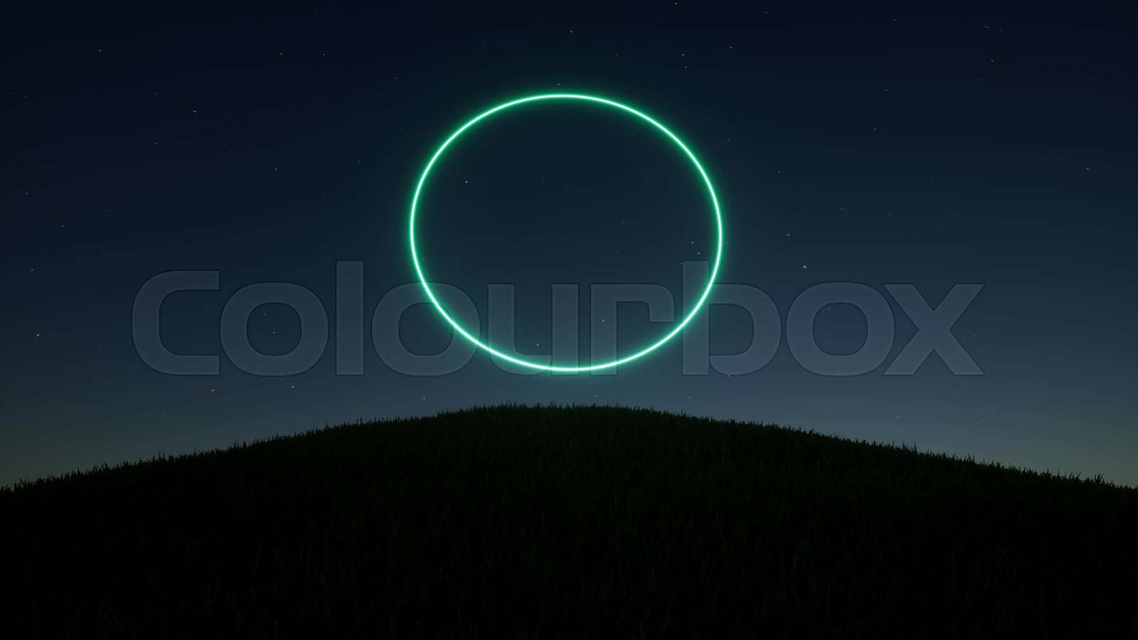 Portal ring neon on starry night sky Space landscape | Stock video ...