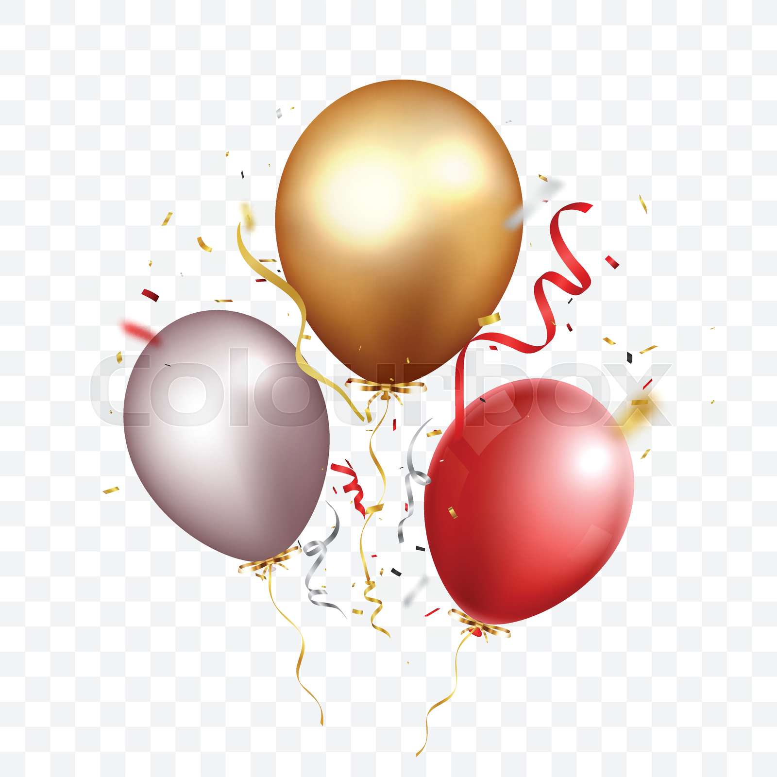 luftballons, golden, banner | Stock-Vektor | Colourbox