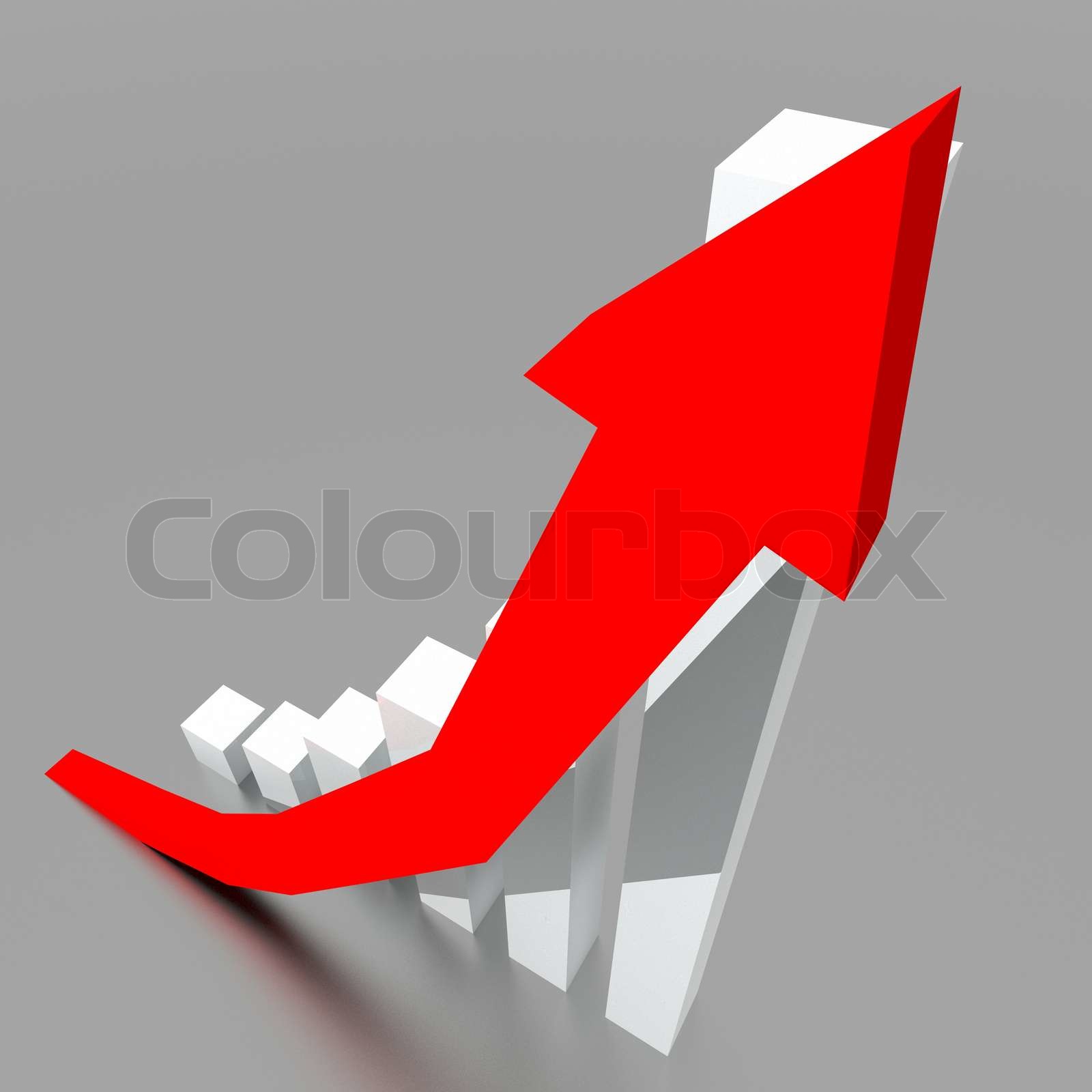 Business graph with going up red arrow | Stock image | Colourbox