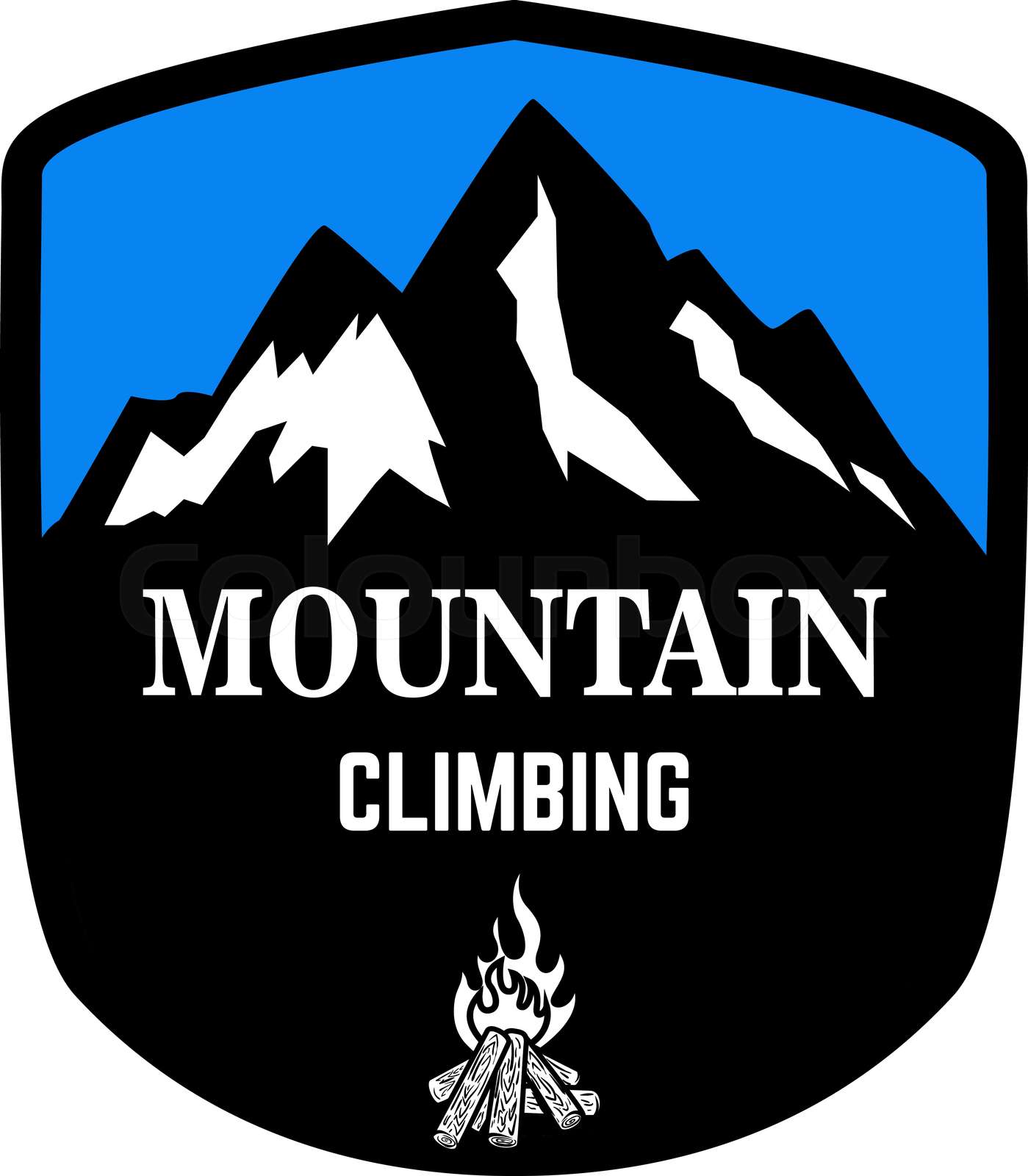 Mountain climbing. Emblem template with mountain peak. Design element ...