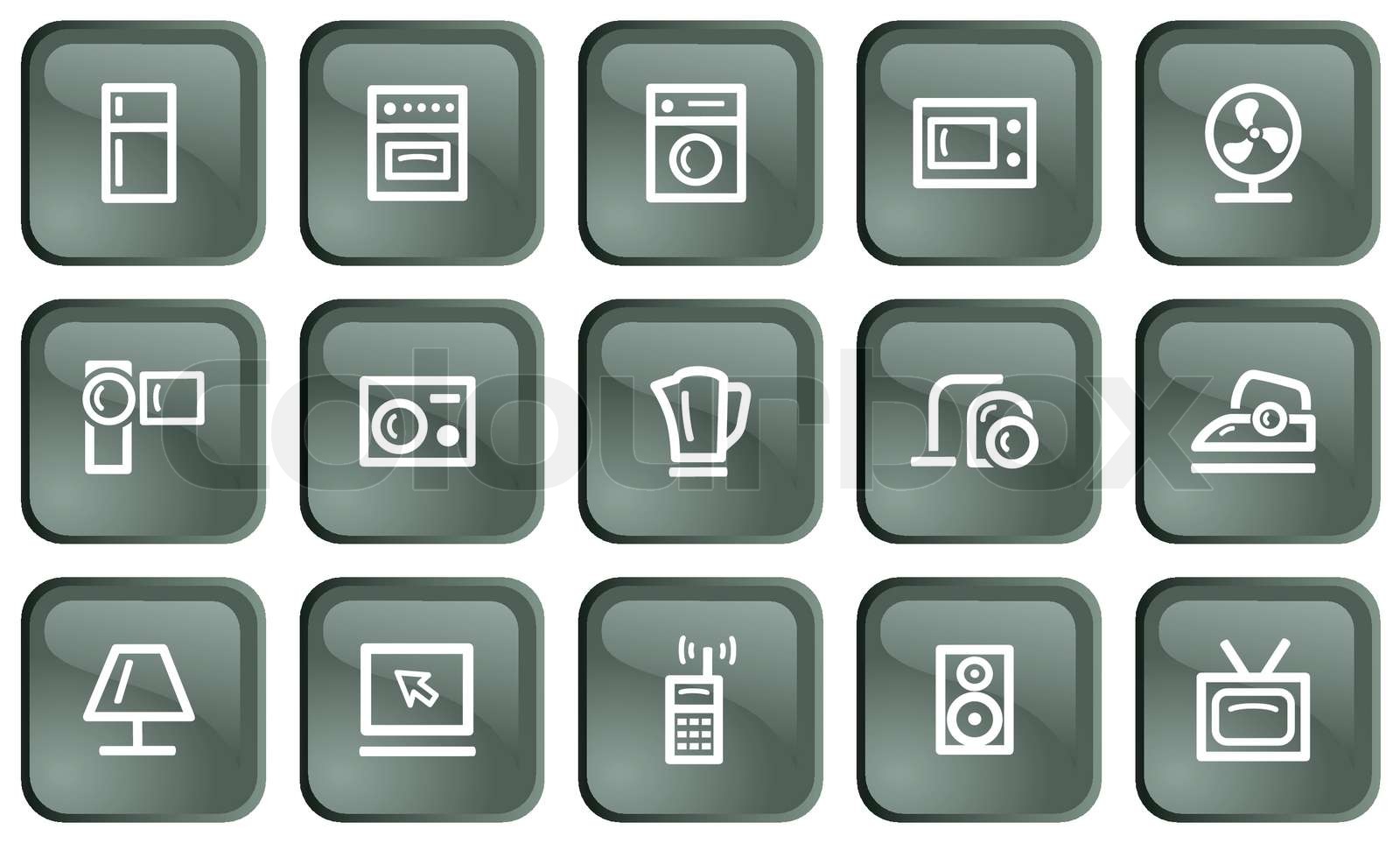Home electronics button set | Stock vector | Colourbox