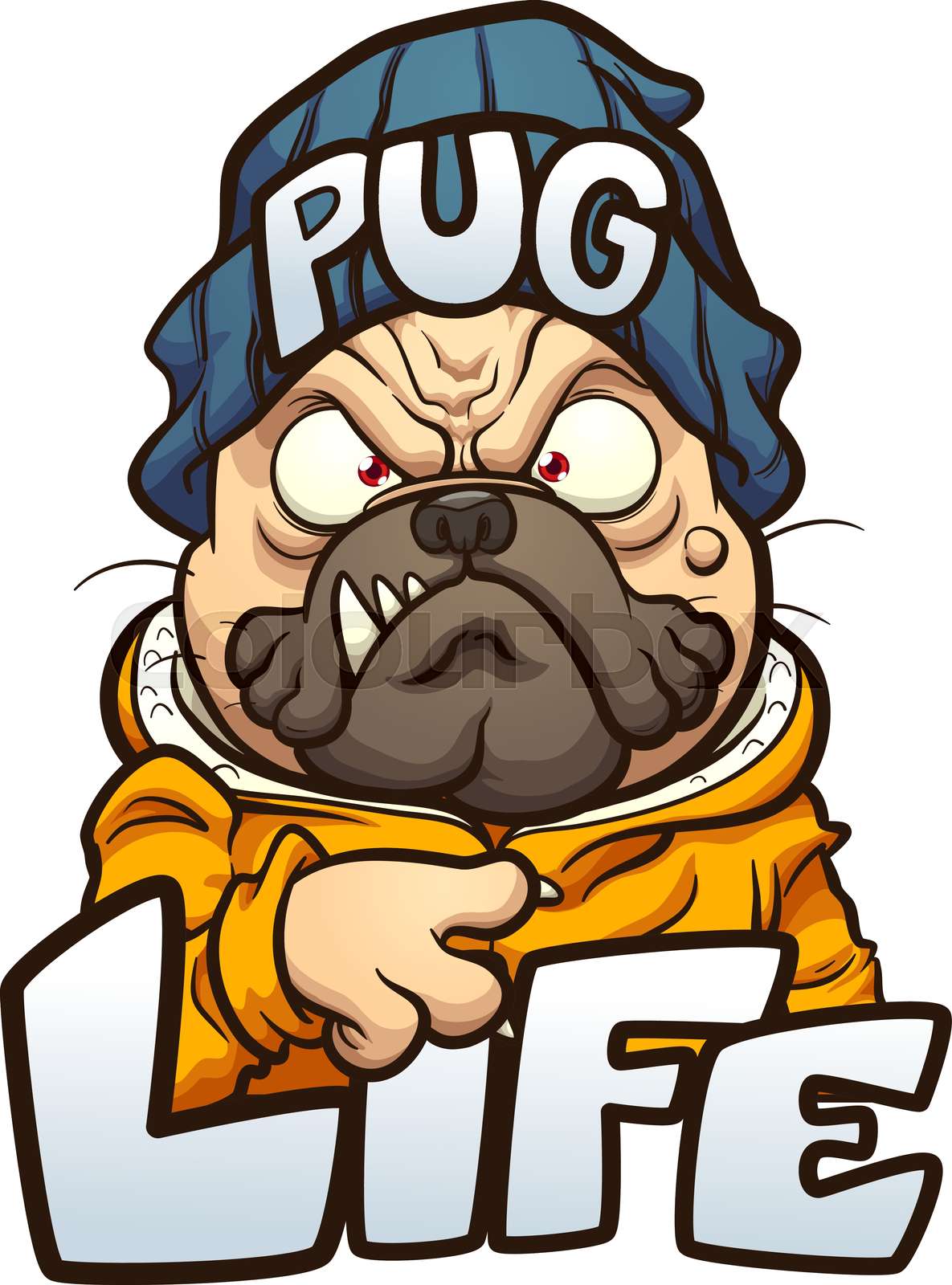 Pug life | Stock vector | Colourbox