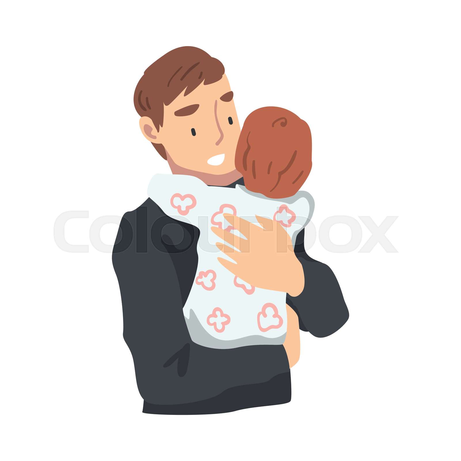 Cheerful Father Hugging his Baby, Parenting, Fatherhood and Kids Care ...