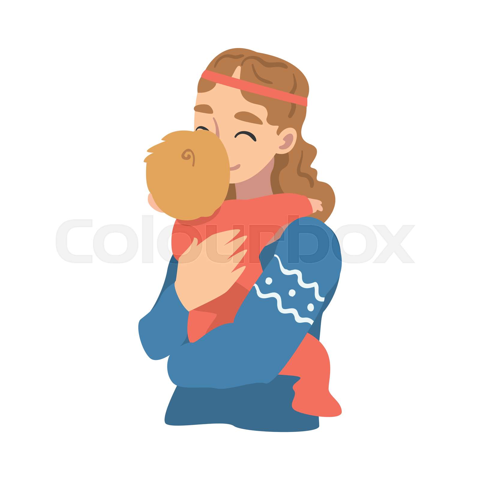 Beautiful Young Mom Hugging her Baby, Happy Parenting, Motherhood and ...