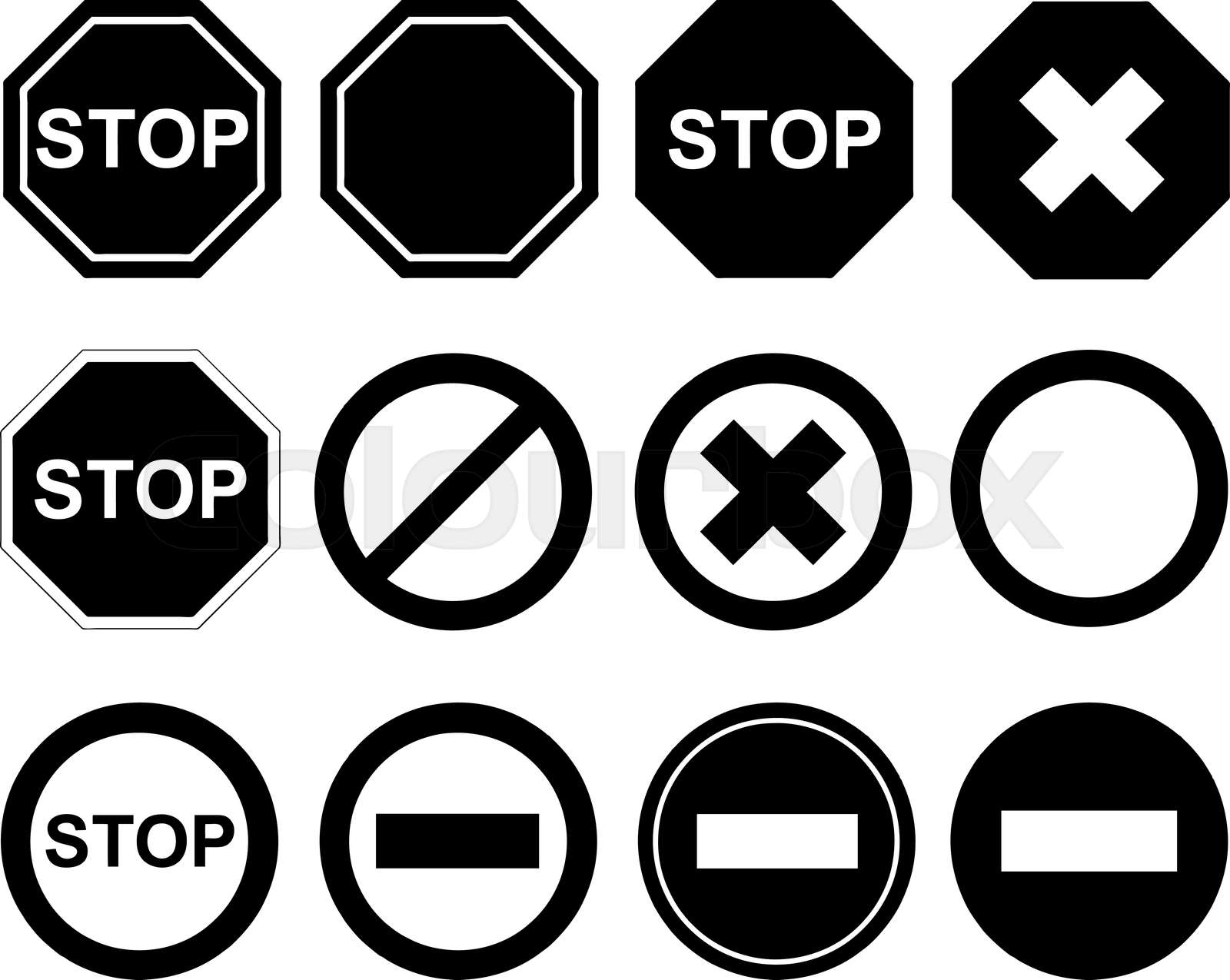 Collection of different stop signs | Stock vector | Colourbox