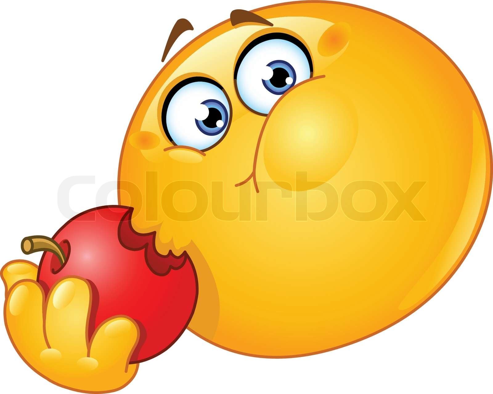 Emoticon Essen einen Apfel | Stock-Vektor | Colourbox