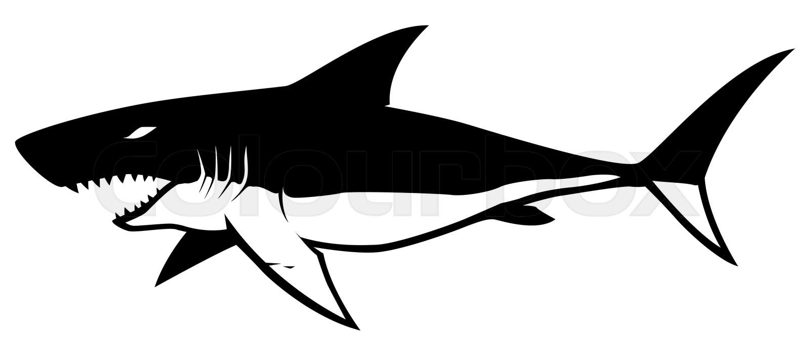 Shark Symbol on White | Stock vector | Colourbox
