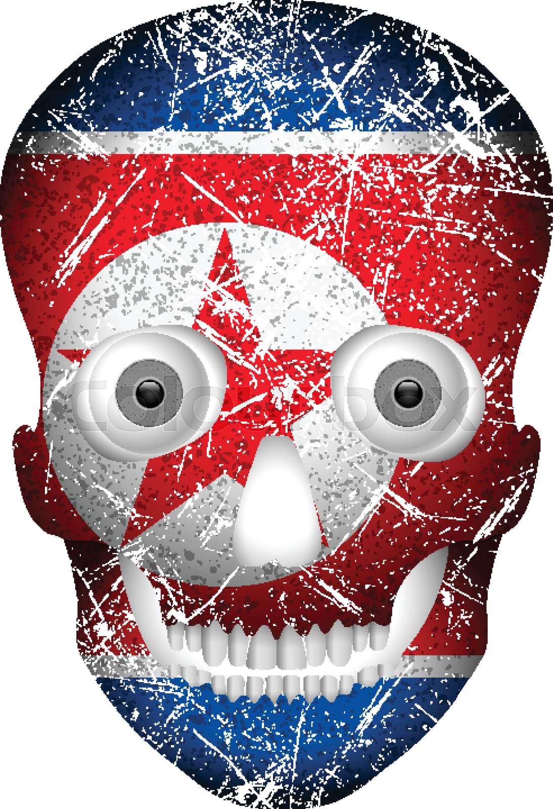 Skull flag North Korea | Stock vector | Colourbox