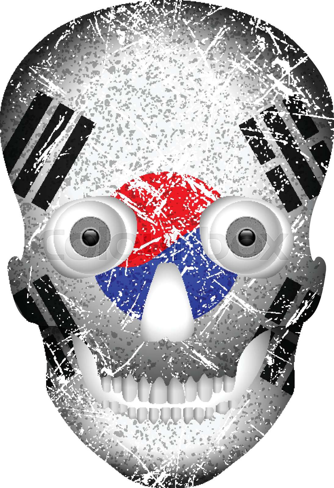 Skull flag South Korea | Stock vector | Colourbox