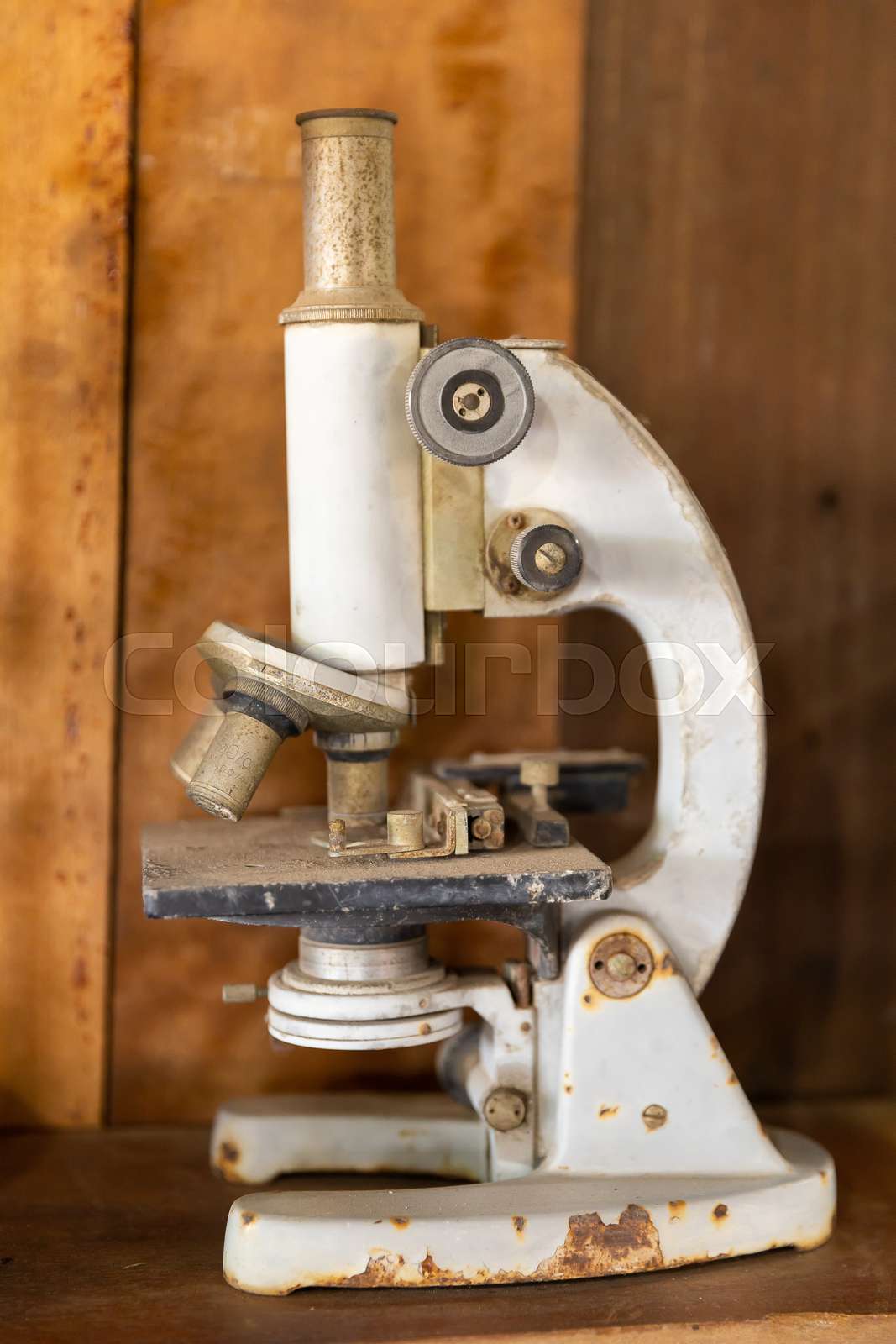 Old and rusty microscope | Stock image | Colourbox