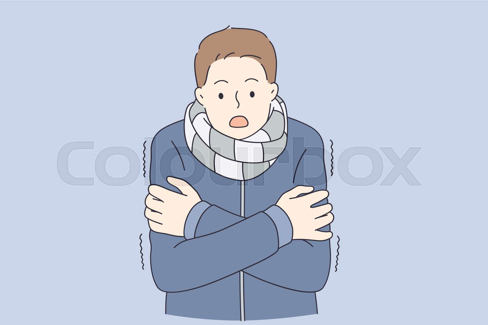 Feeling cold and frozen concept | Stock vector | Colourbox