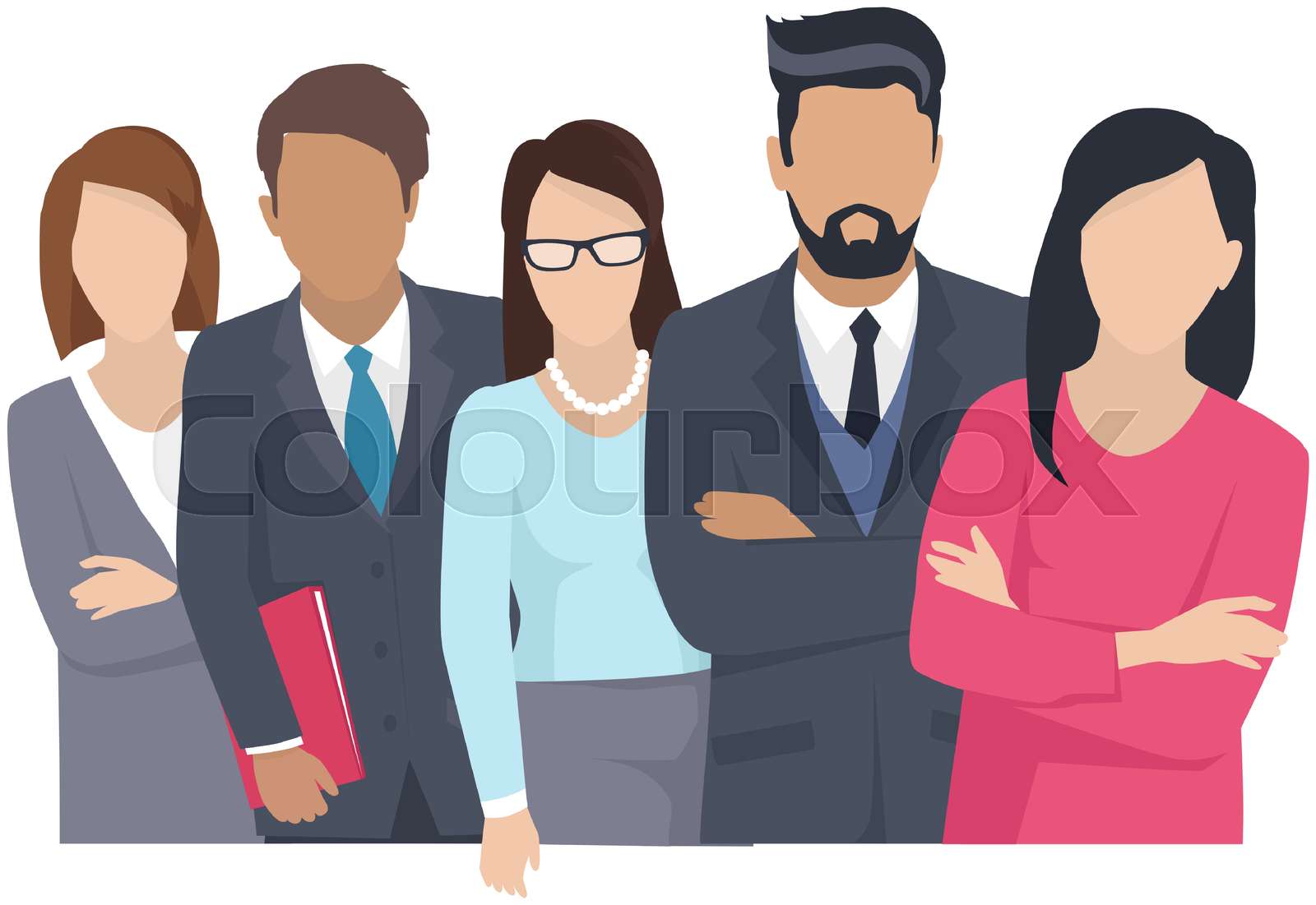 Business team ready to work. Teamwork. Coworkers characters ...