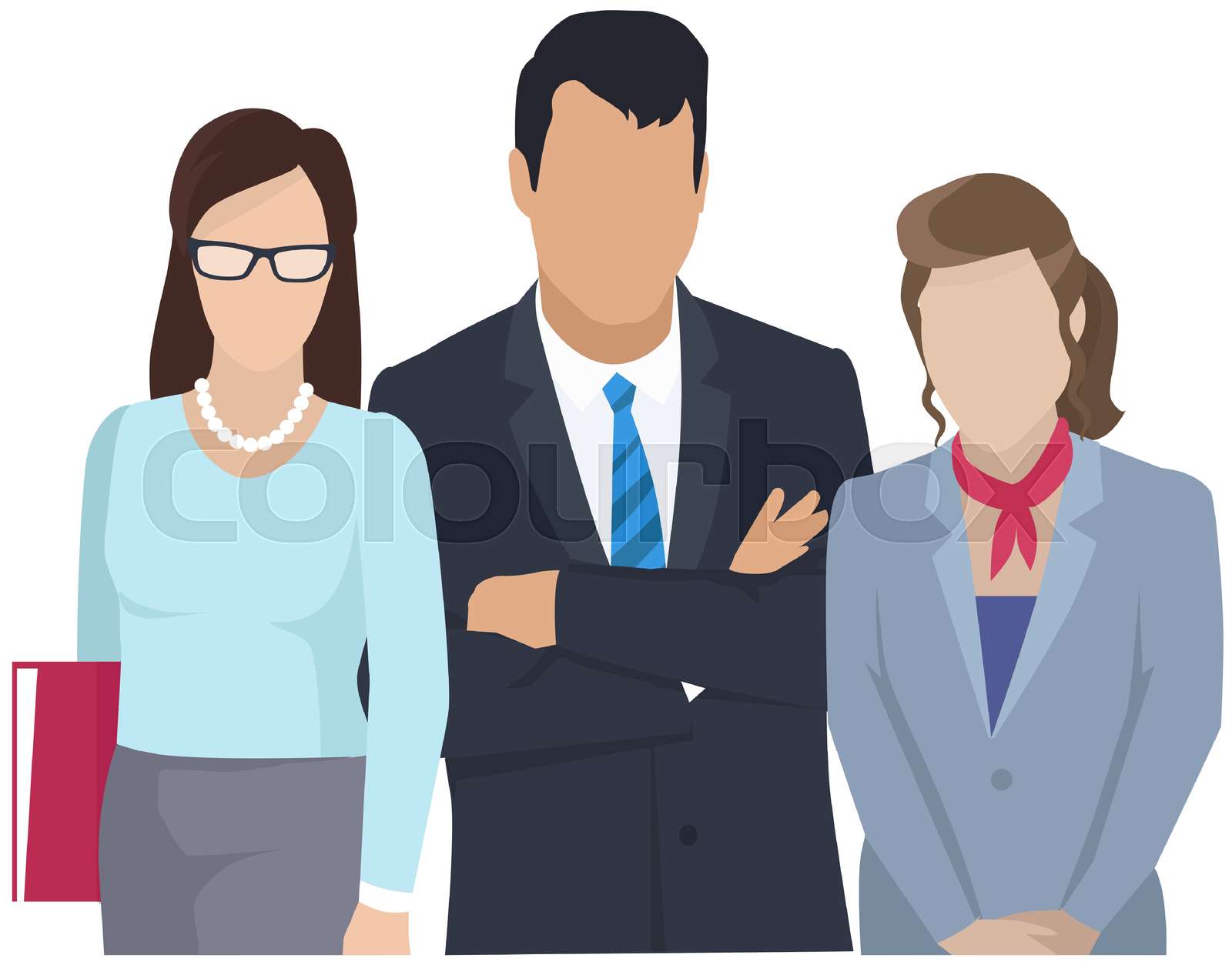 Business team ready to work. Teamwork. Coworkers characters ...