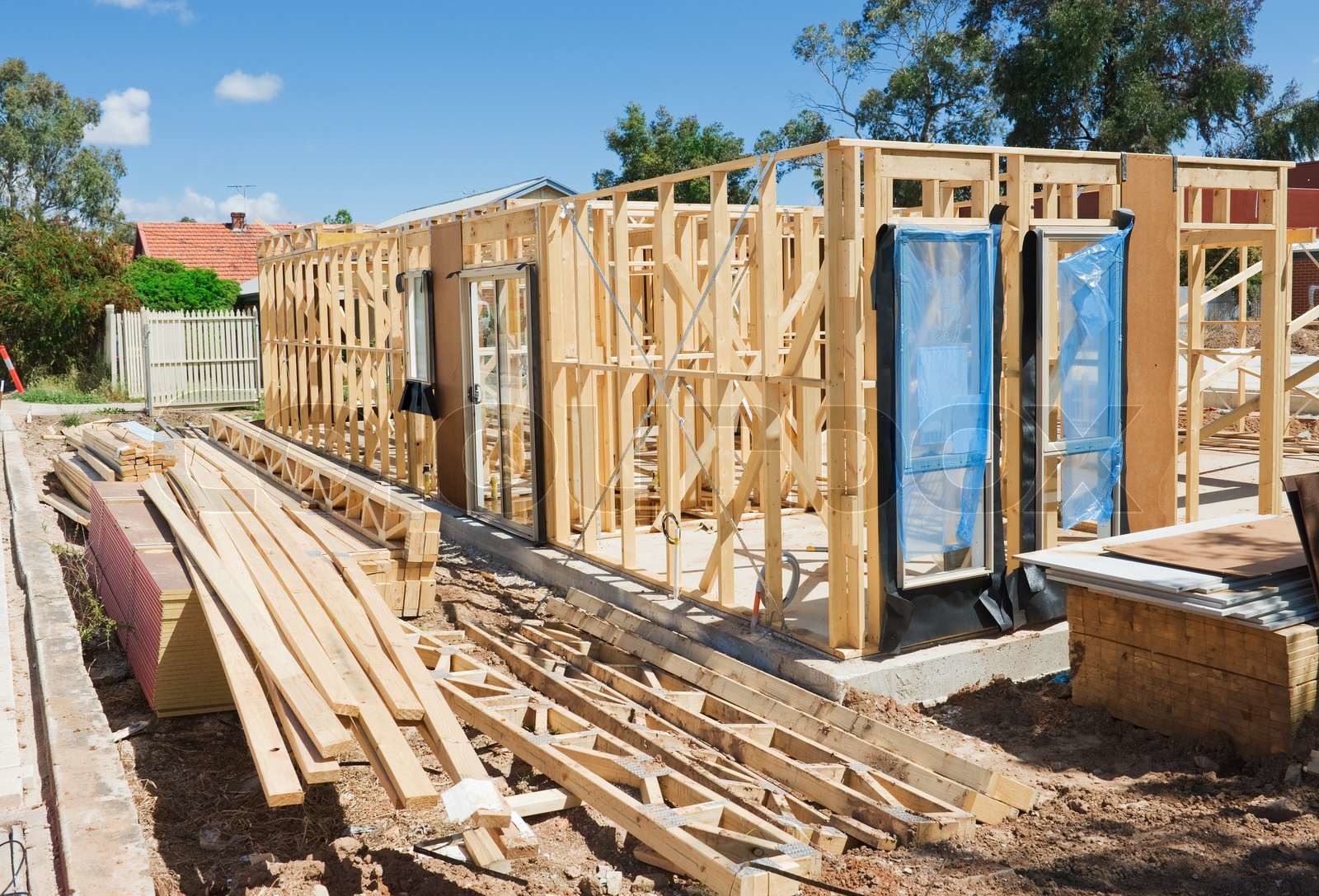 New home construction framing | Stock image | Colourbox