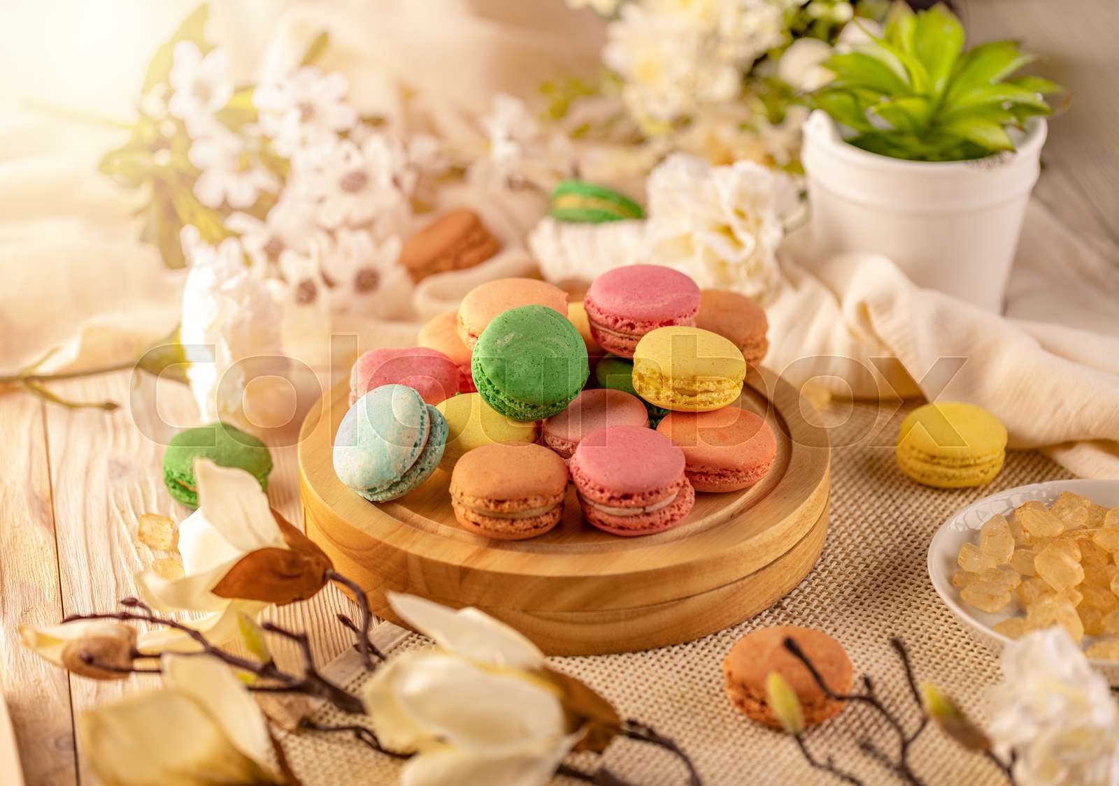 Macarons in a variety of colours | Stock image | Colourbox