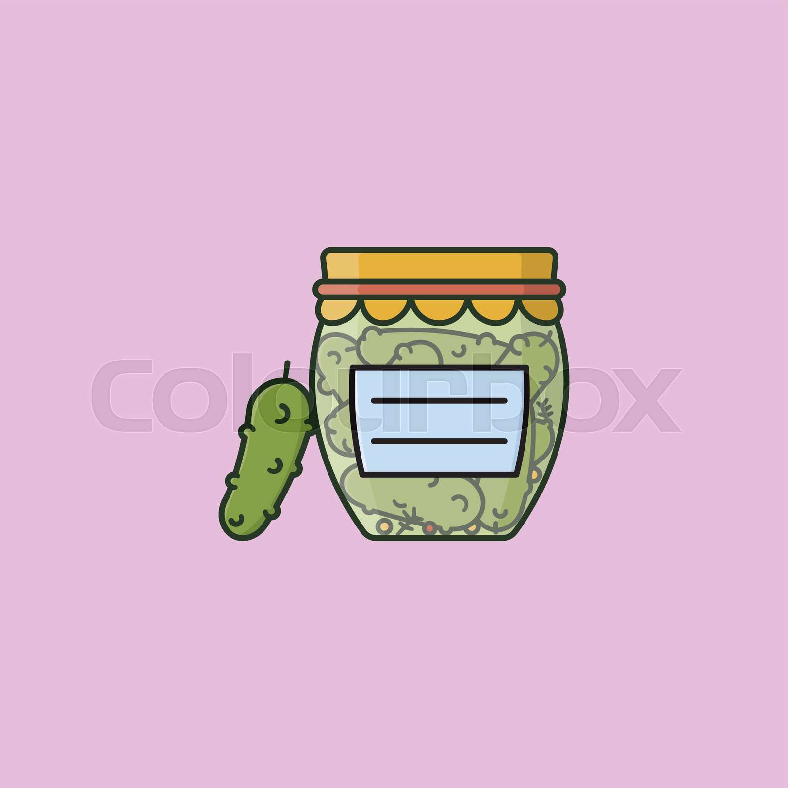 Jar of pickles vector illustration | Stock vector | Colourbox
