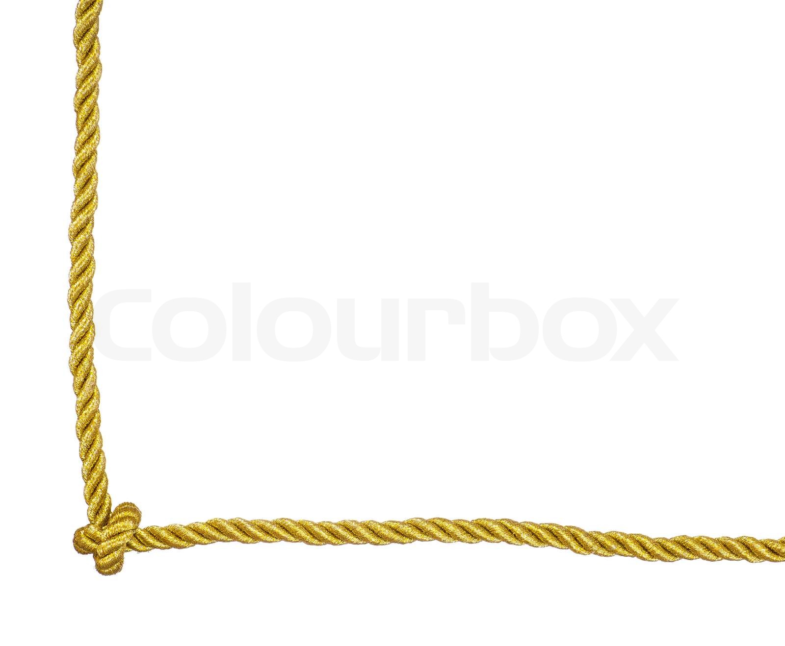 Gold rope frame corner with knot | Stock image | Colourbox