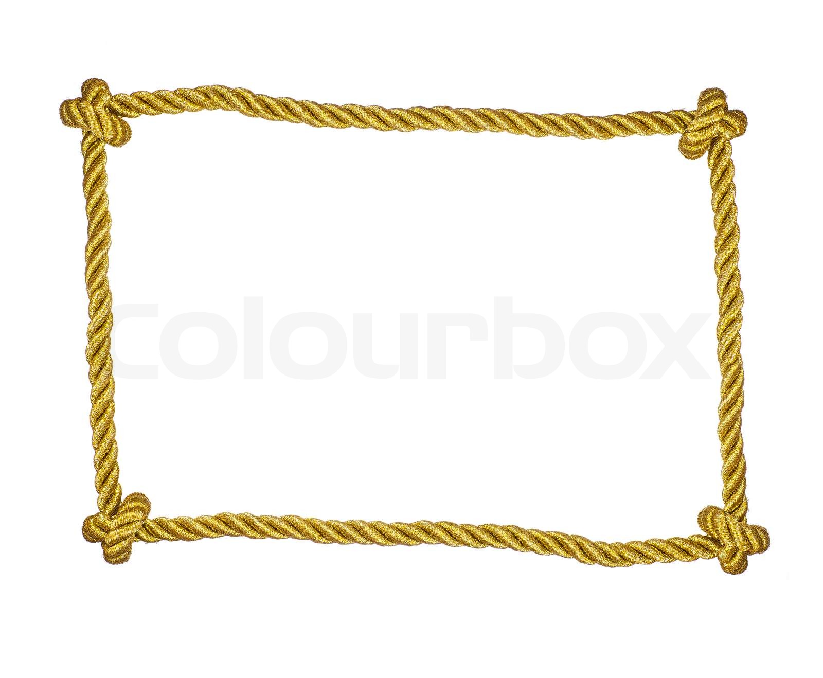 Frame of golden rope isolated | Stock image | Colourbox