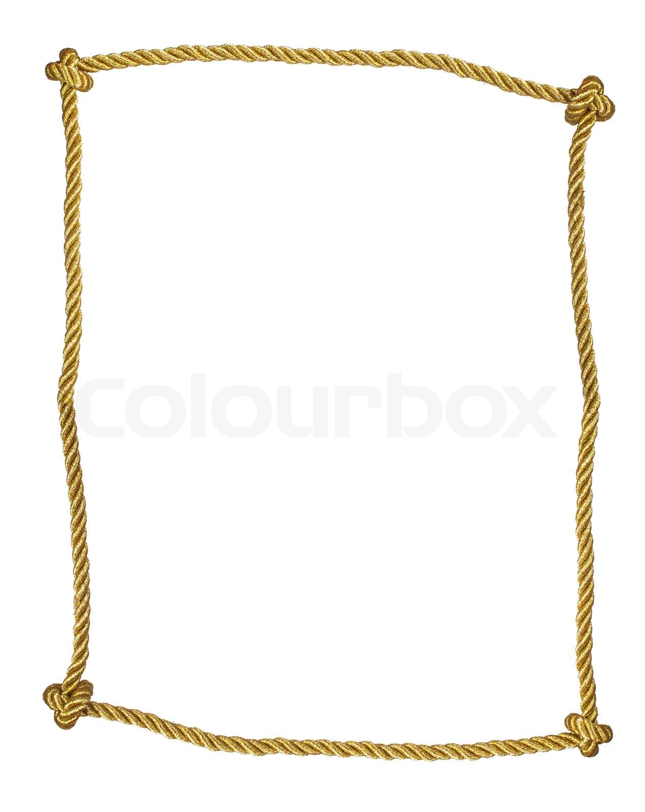 Frame of golden rope isolated | Stock image | Colourbox