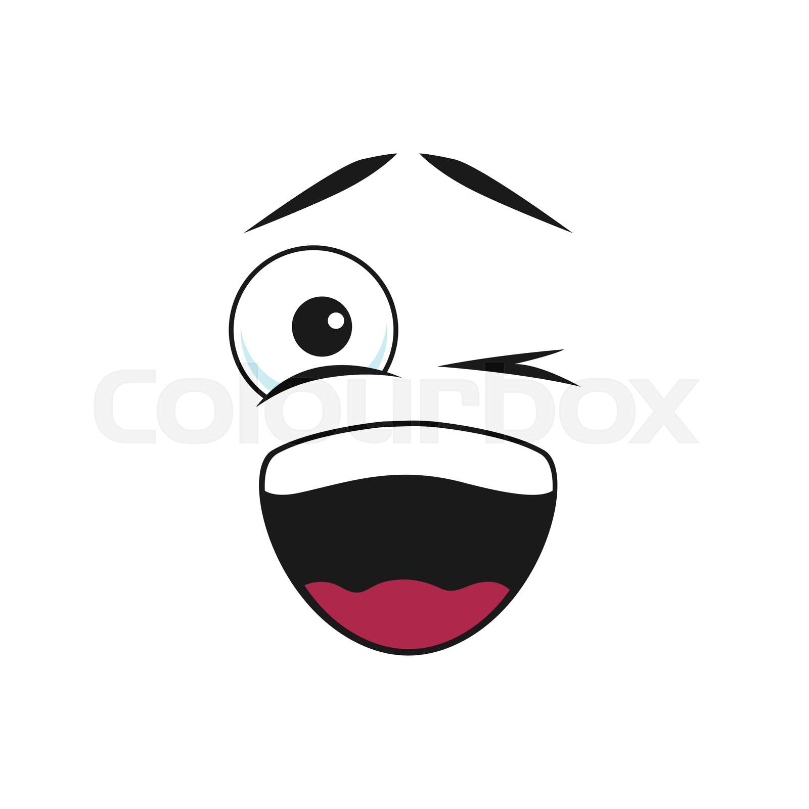 Winking smiley face isolated emoticon blinking eye | Stock vector ...