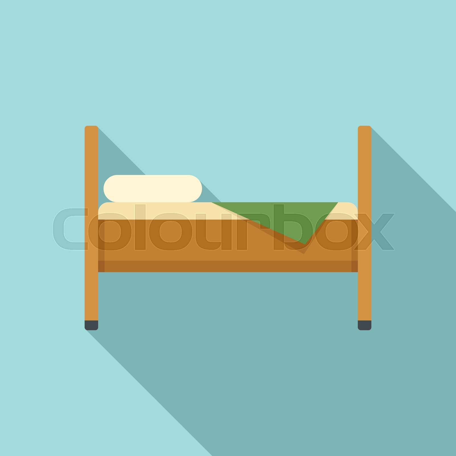 Sleeping bed icon, flat style | Stock vector | Colourbox