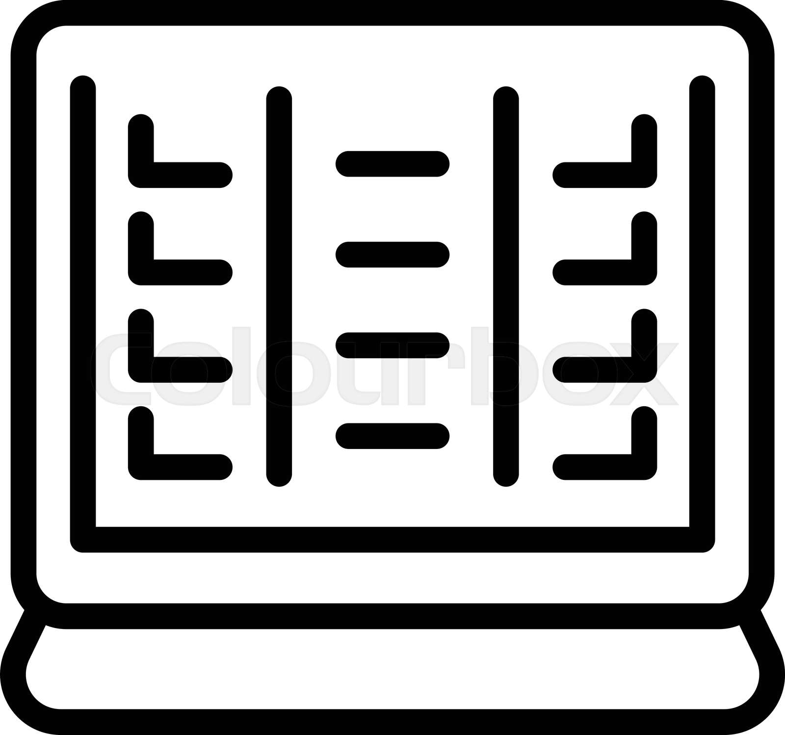 Computer task schedule icon, outline style | Stock vector | Colourbox