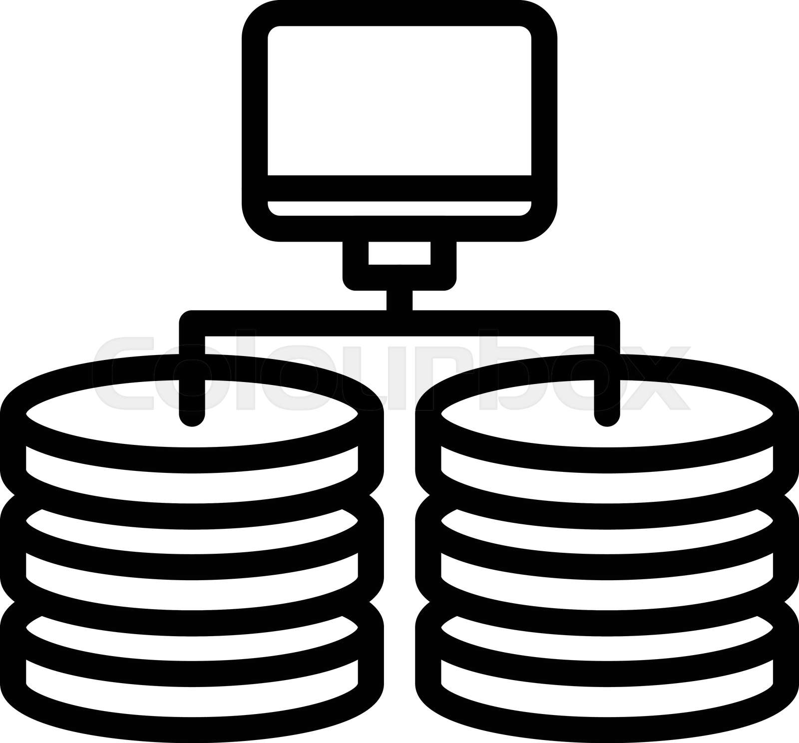 Database Backup Icon Outline Style Stock Vector Colourbox 6068
