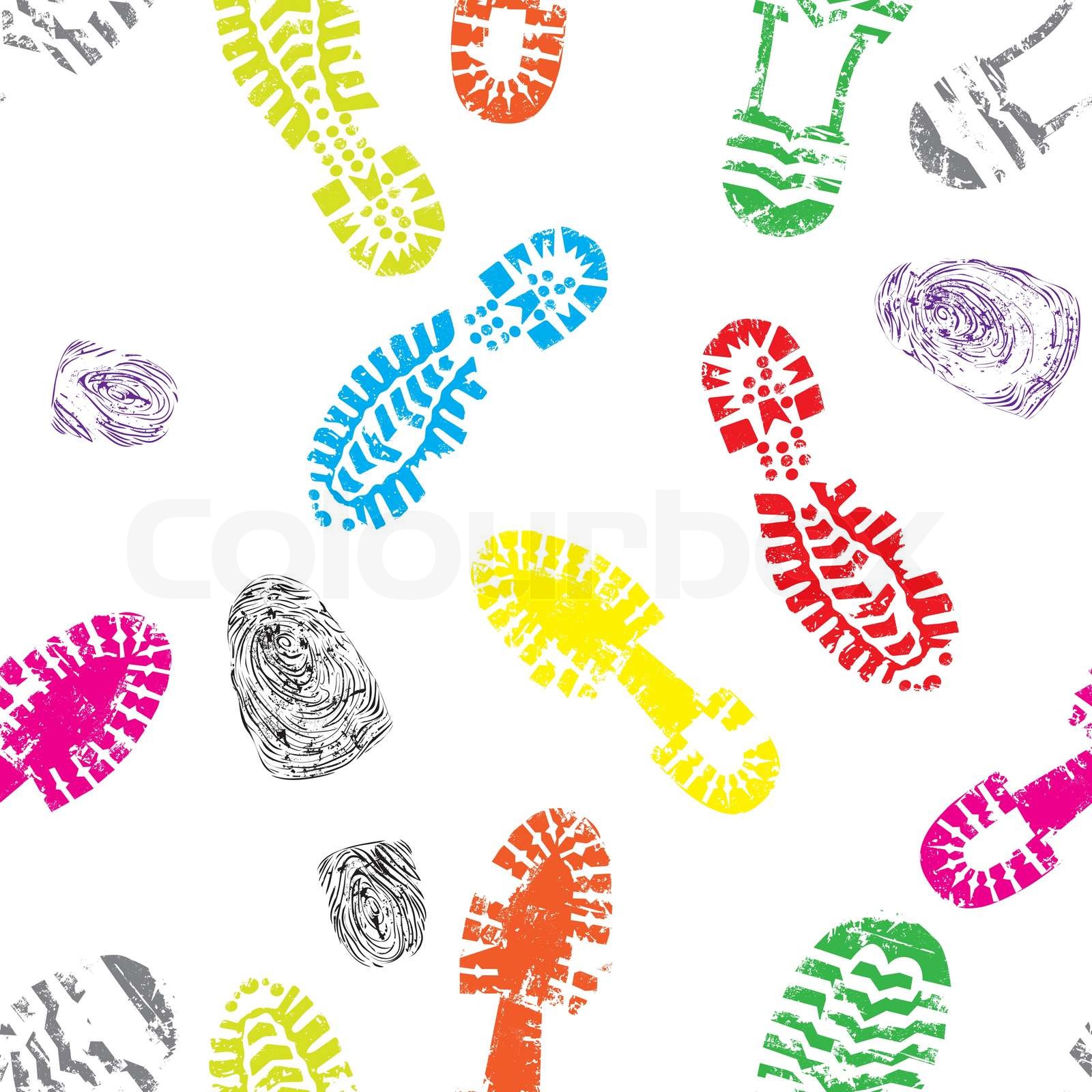 Print of foot shoe of child | Stock vector | Colourbox