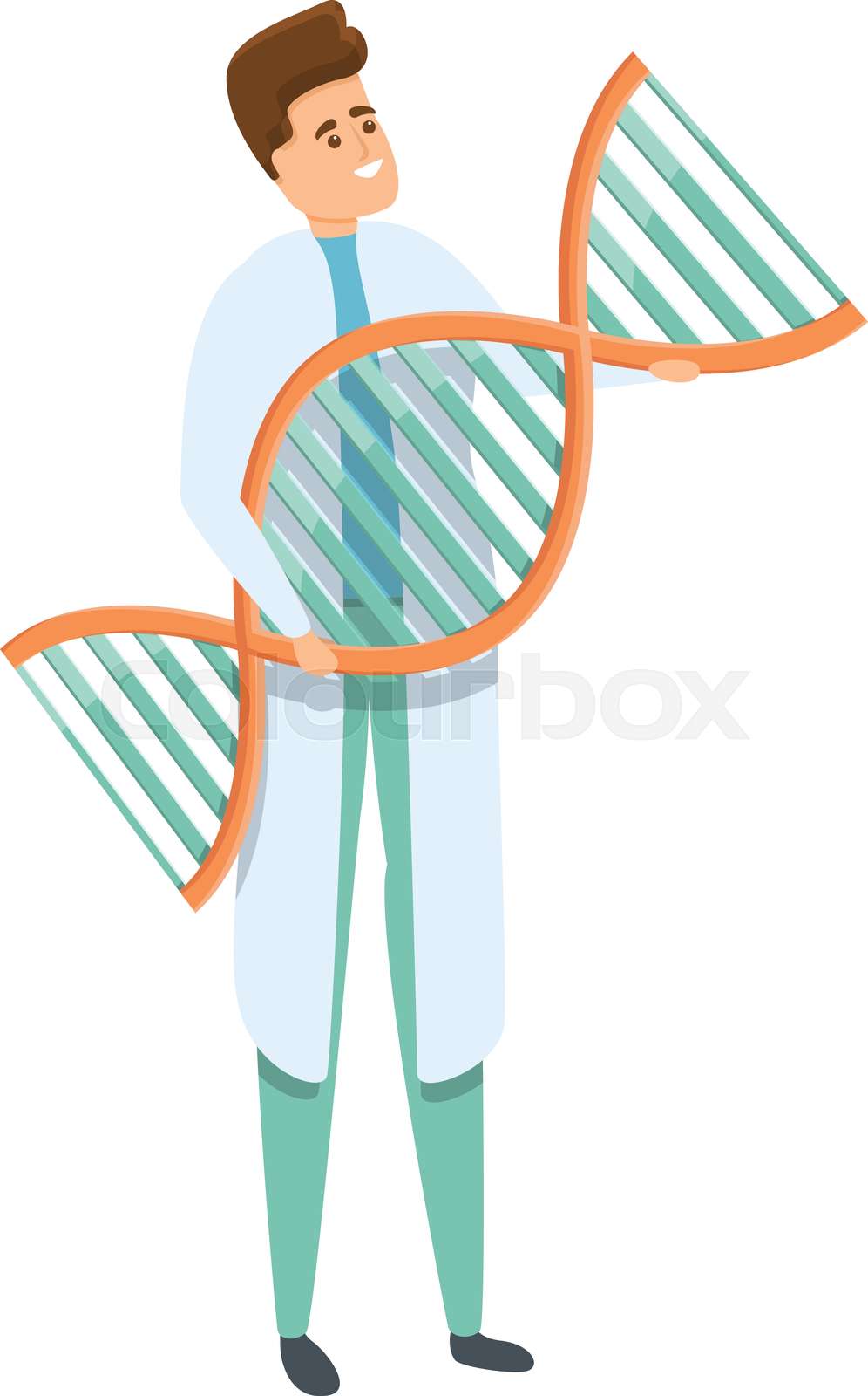 Scientist extract dna icon, cartoon style | Stock vector | Colourbox