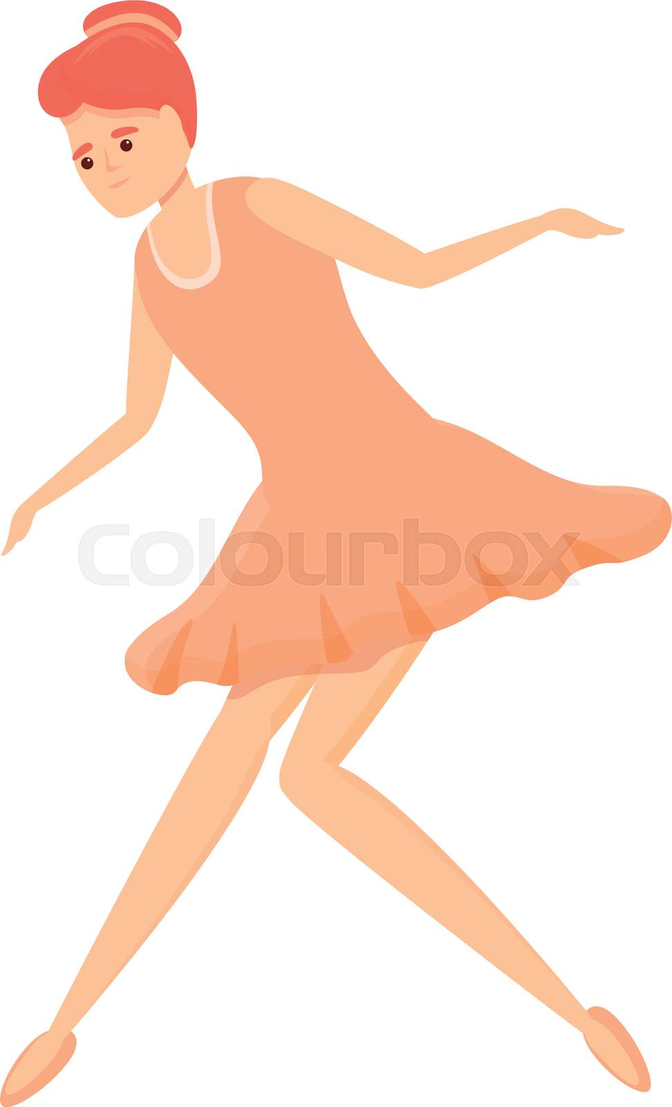 Ballerina girl icon, cartoon style | Stock vector | Colourbox