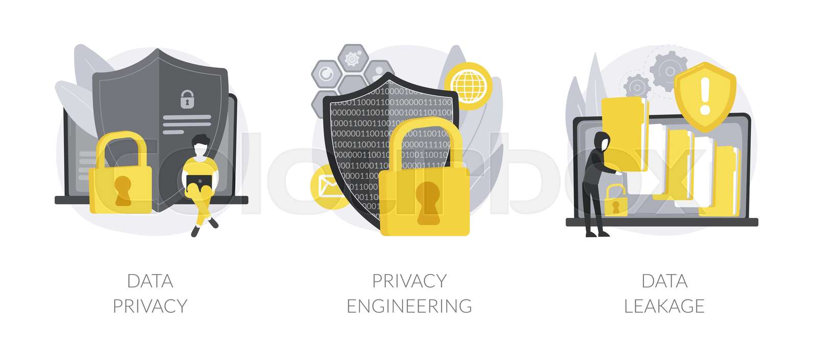 Personal data protection abstract concept vector illustrations. | Stock ...