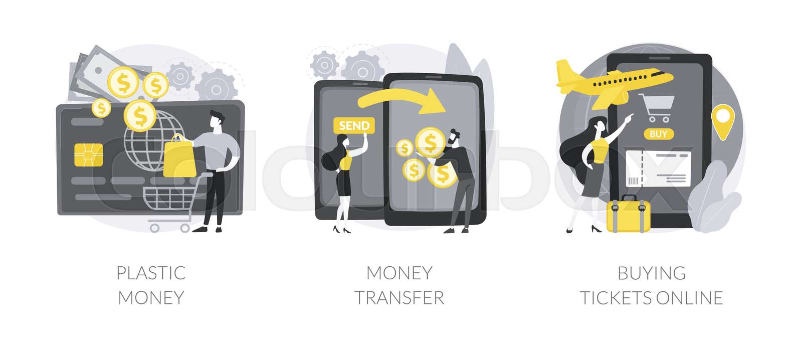 Electronic transactions abstract concept vector illustrations. | Stock ...