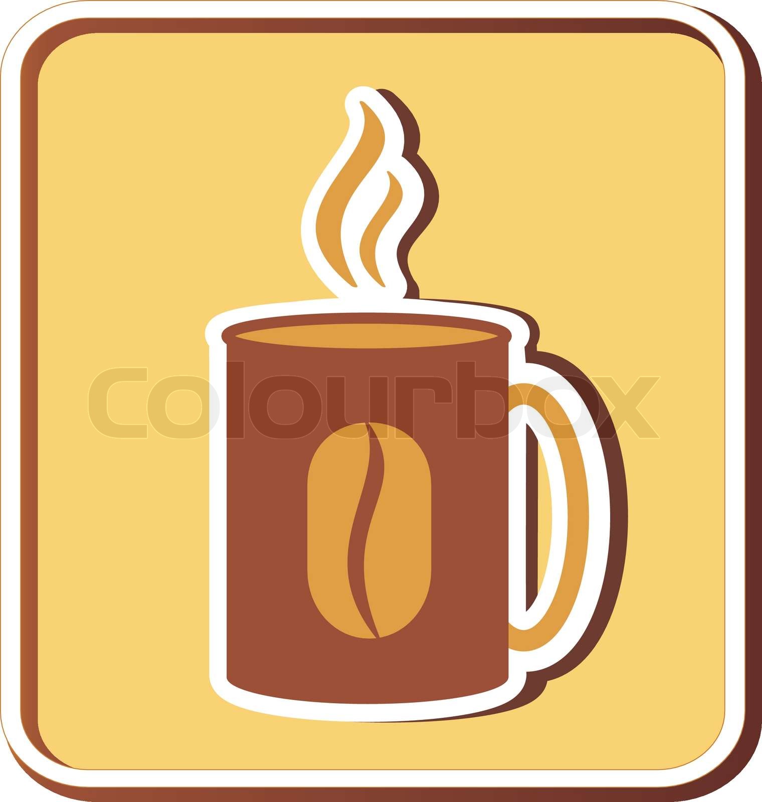 restaurant icon with coffee cup and smoke | Stock vector | Colourbox