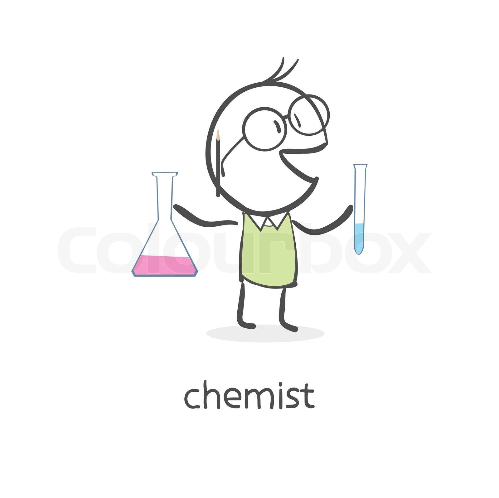 Cartoon man chemist | Stock vector | Colourbox
