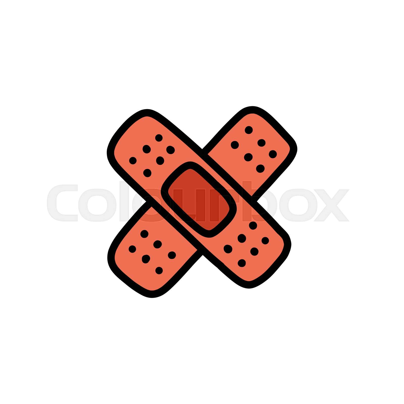 pflaster, icon, gekreuzt | Stock-Vektor | Colourbox