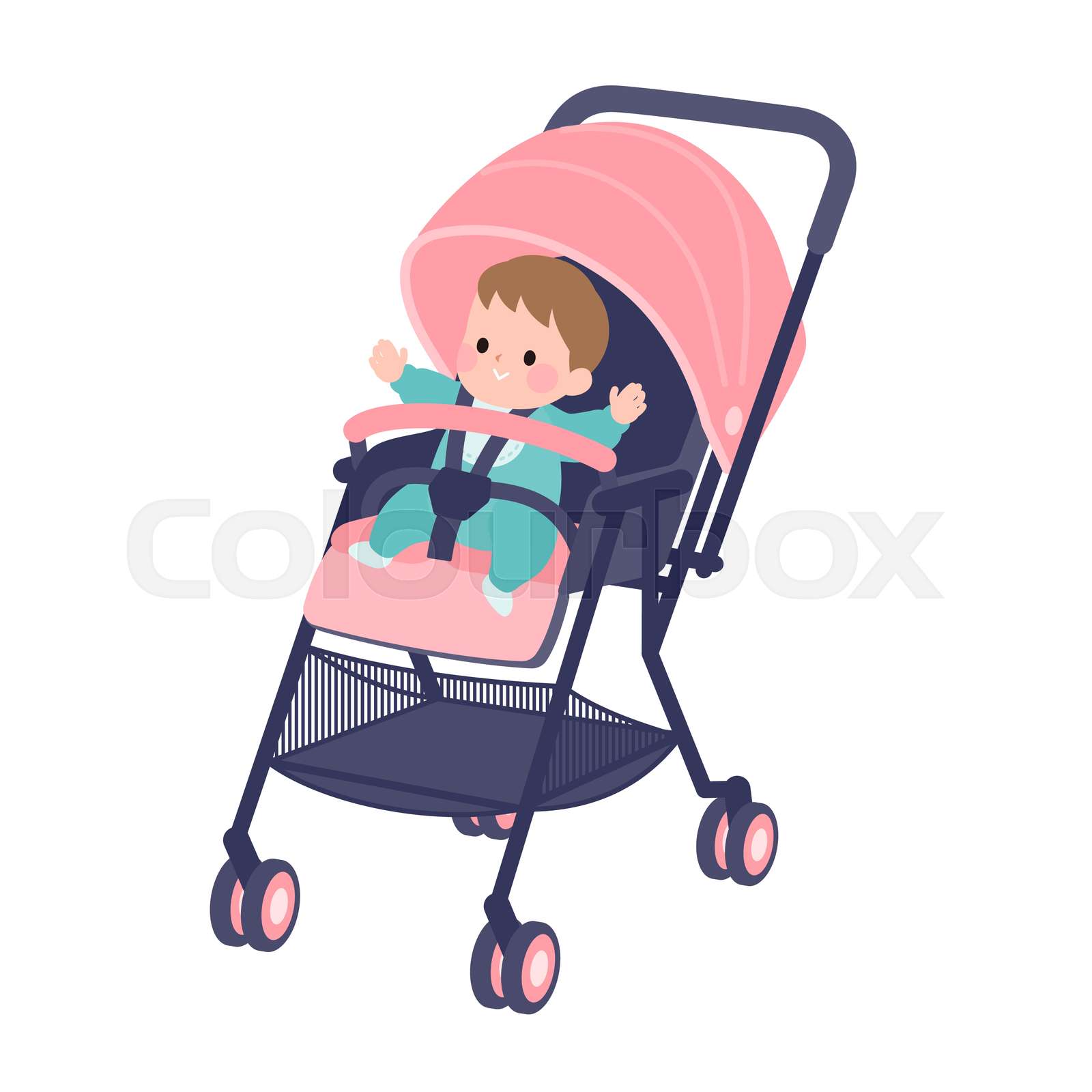Baby in a stroller | Stock vector | Colourbox