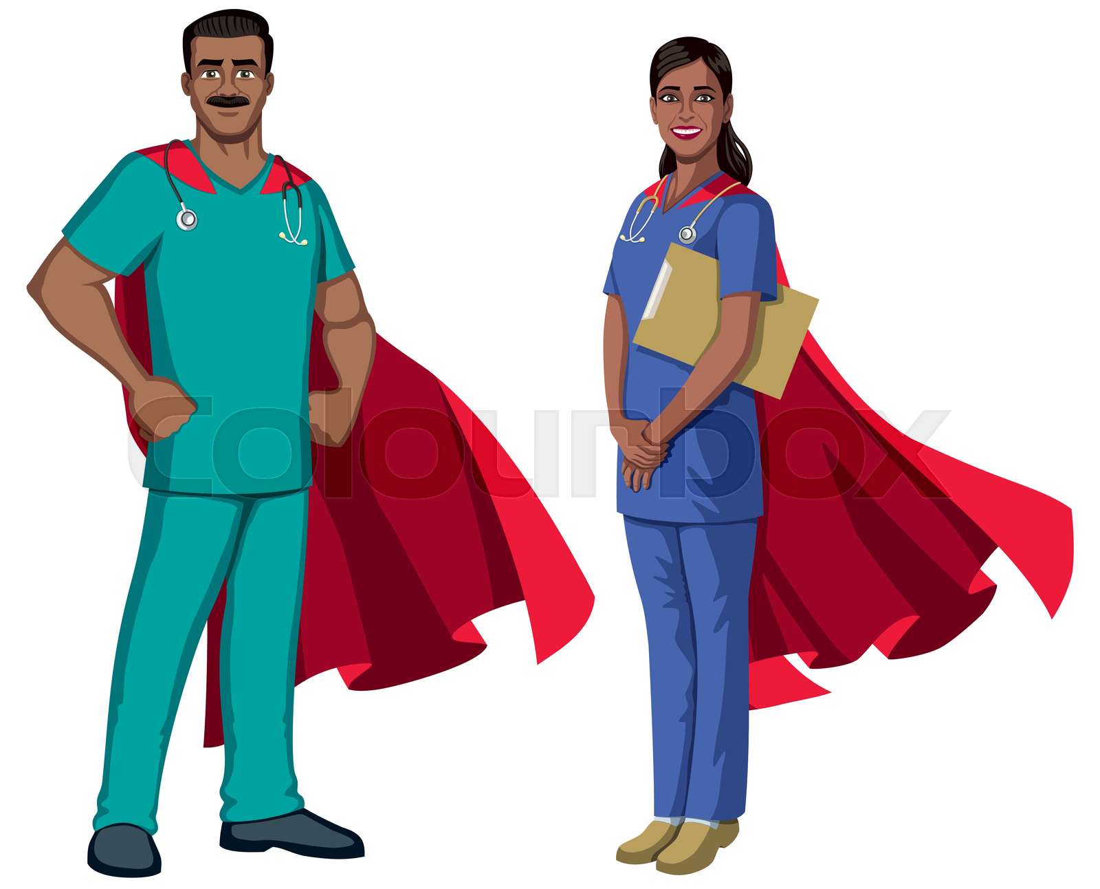 Indian Nurse Superheroes on White | Stock vector | Colourbox