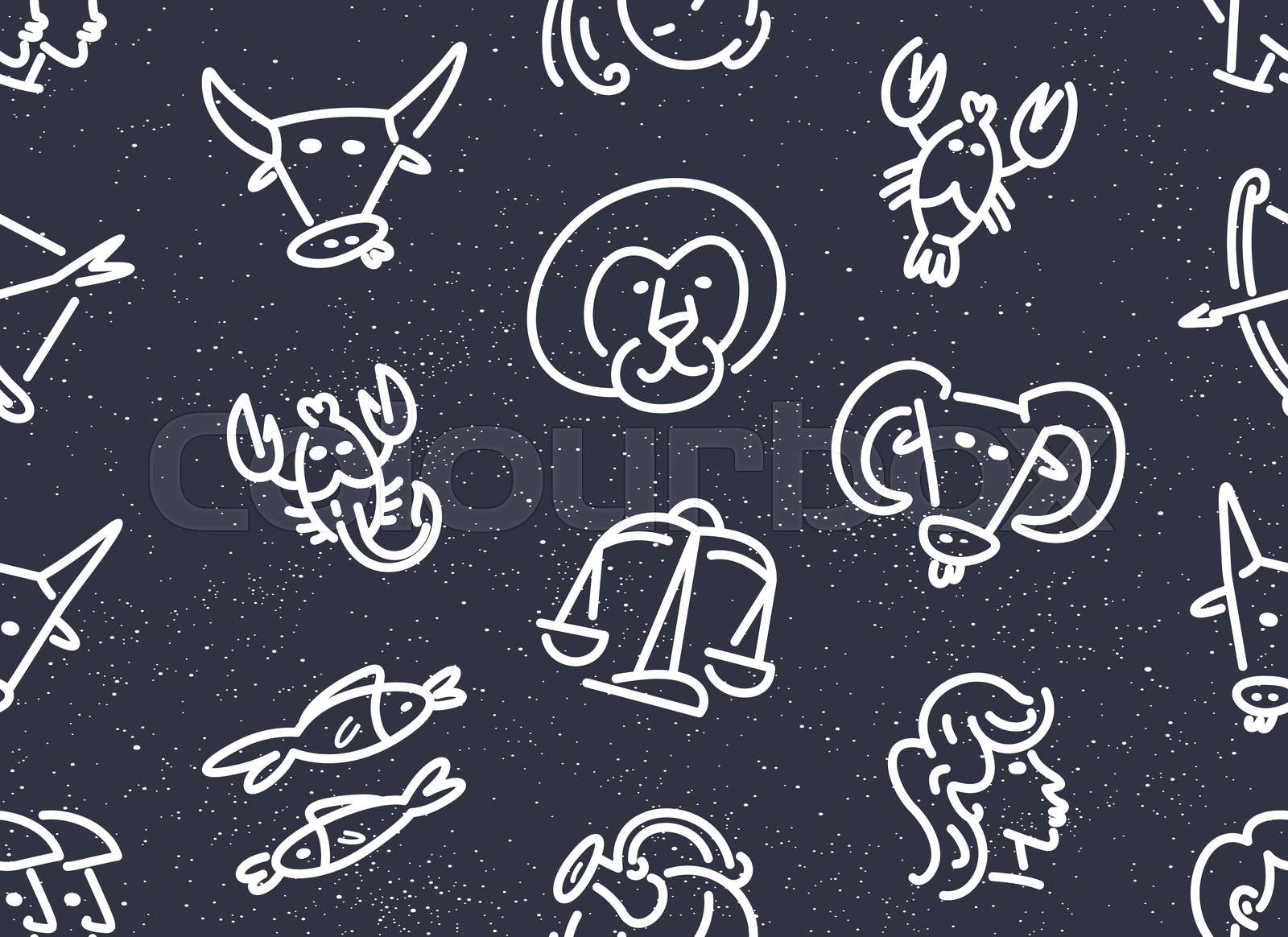 Zodiac signs seamless pattern | Stock vector | Colourbox