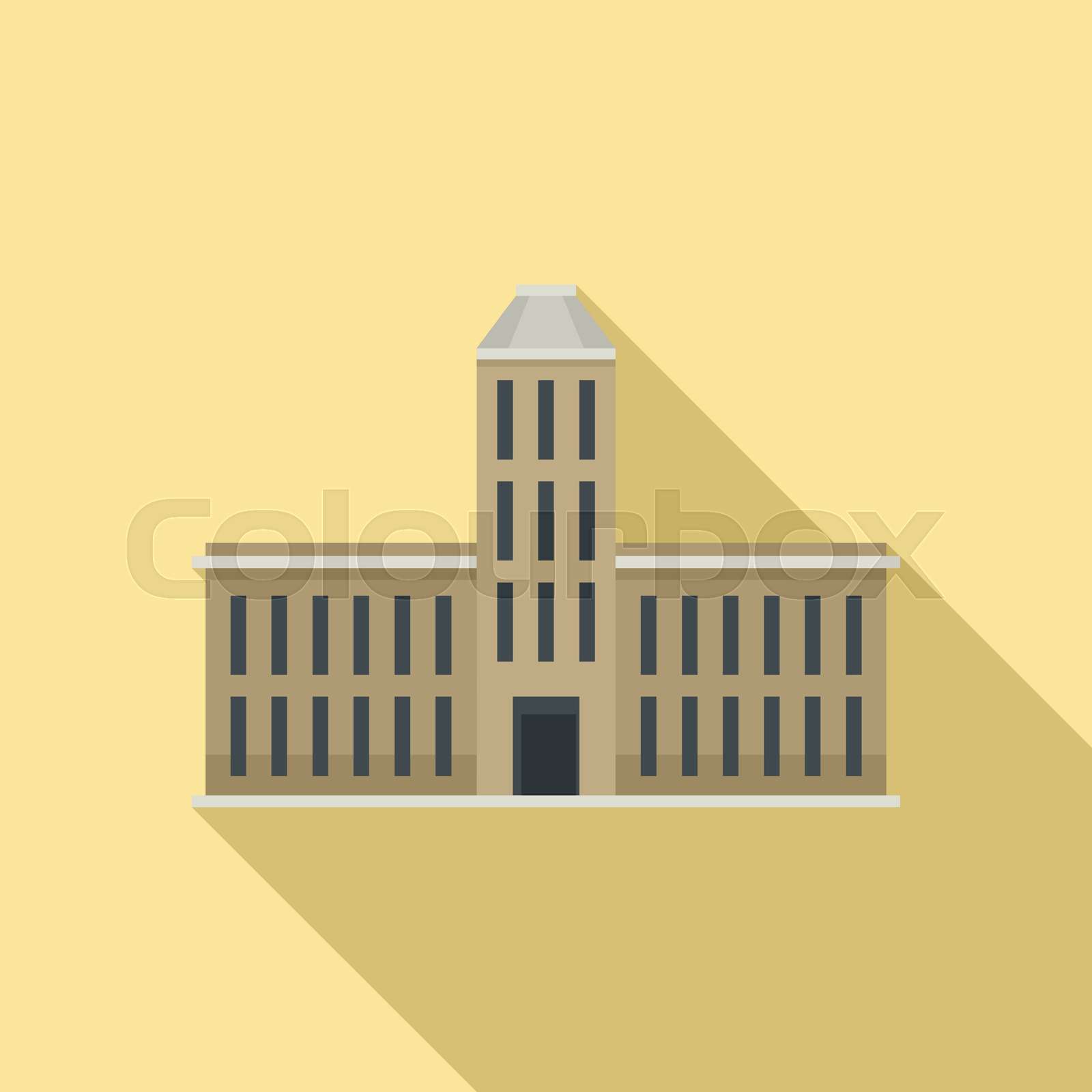 Governance building icon, flat style | Stock vector | Colourbox