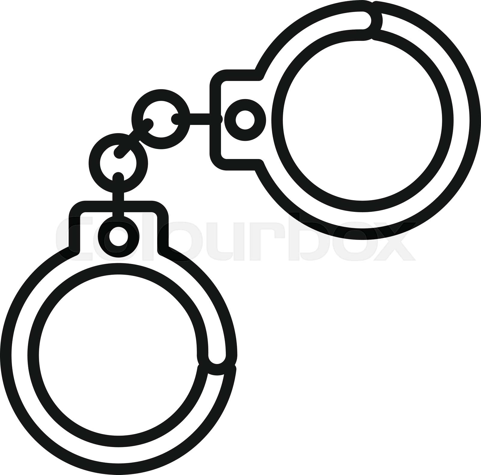 Handcuffs icon, outline style | Stock vector | Colourbox
