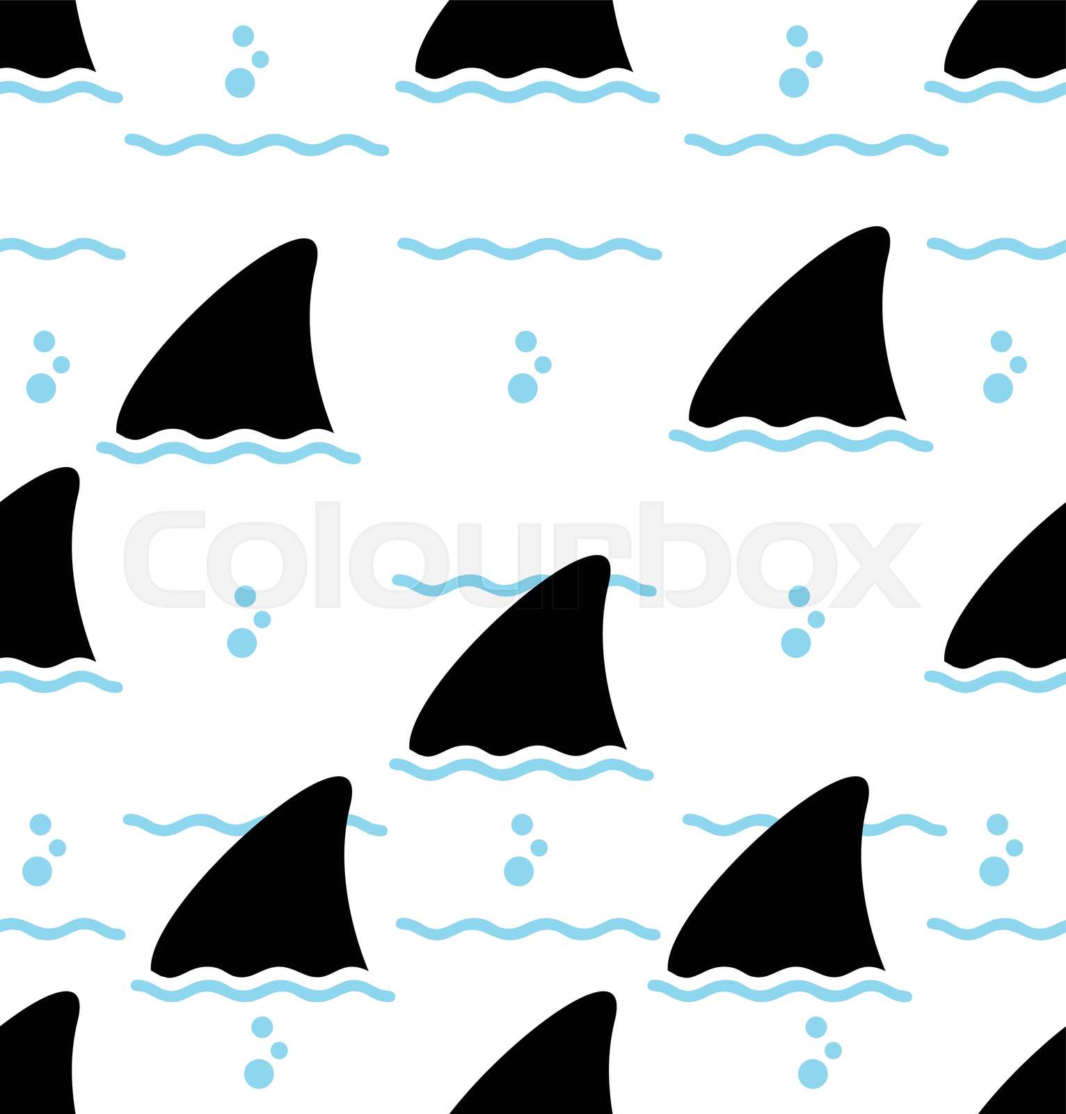 Shark fin icon vector seamless pattern | Stock vector | Colourbox