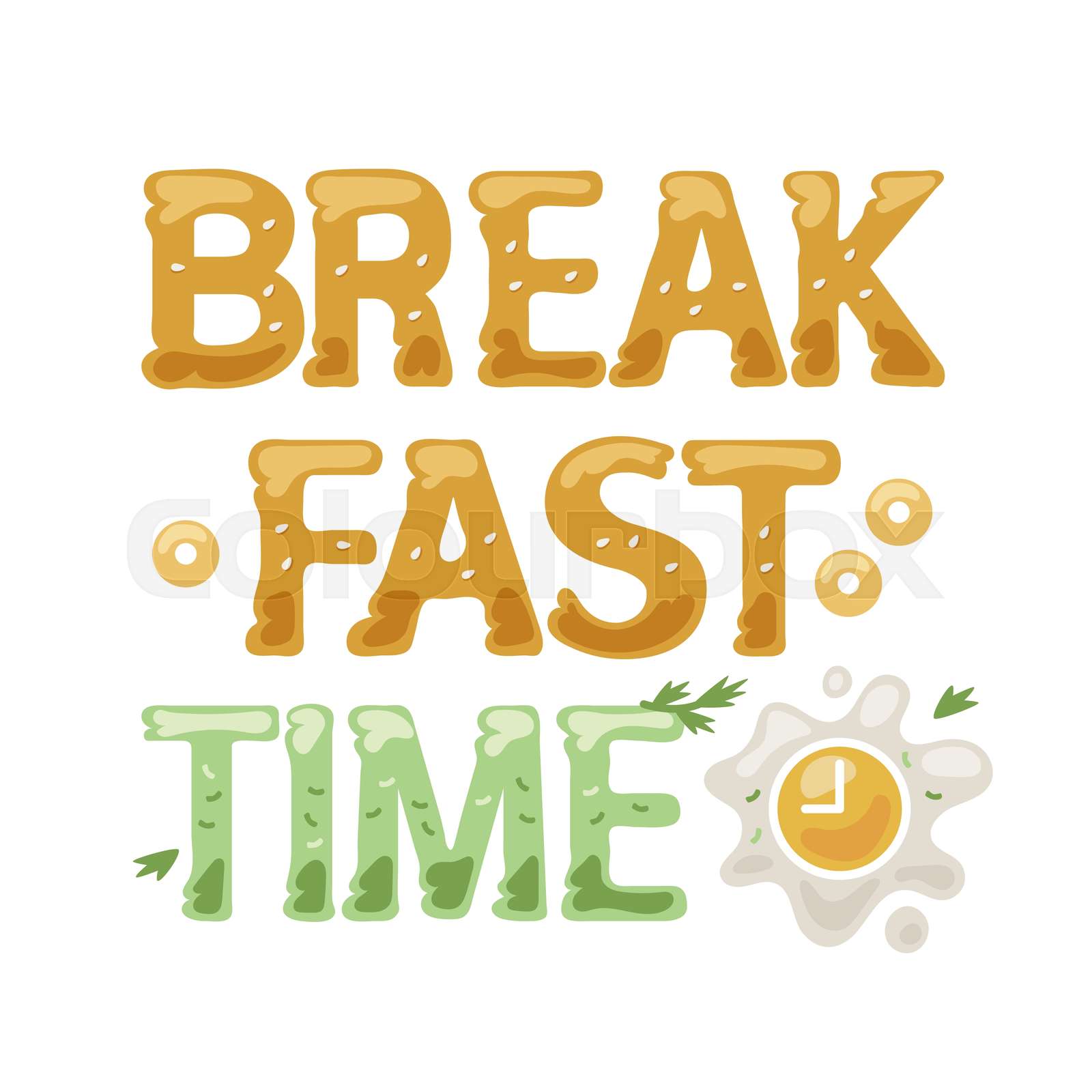 Breakfast Time Lettering Sign | Stock vector | Colourbox