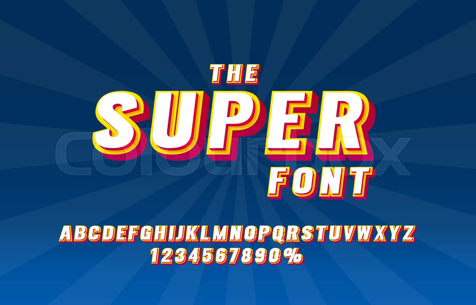 The Super font set collection, letters and numbers symbol. Vector ...