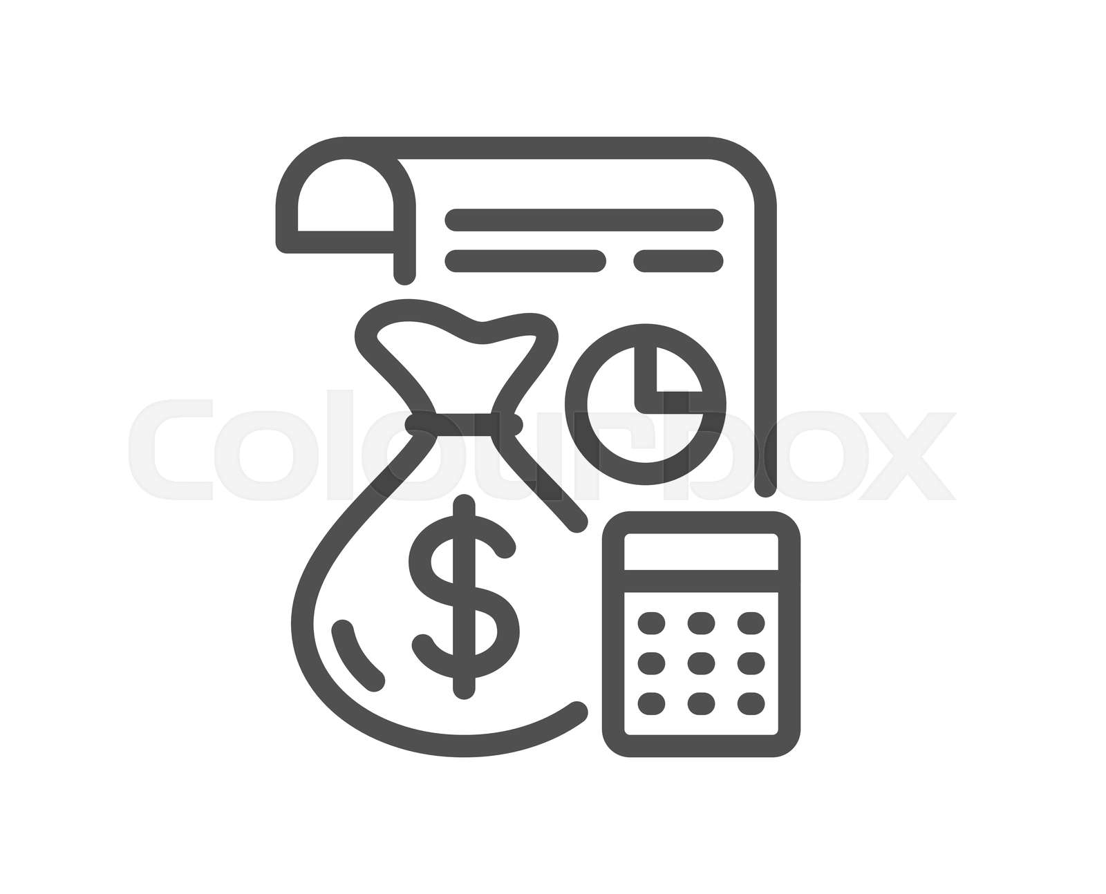 regnskab, symbol;, kontanter | Stock vektor | Colourbox