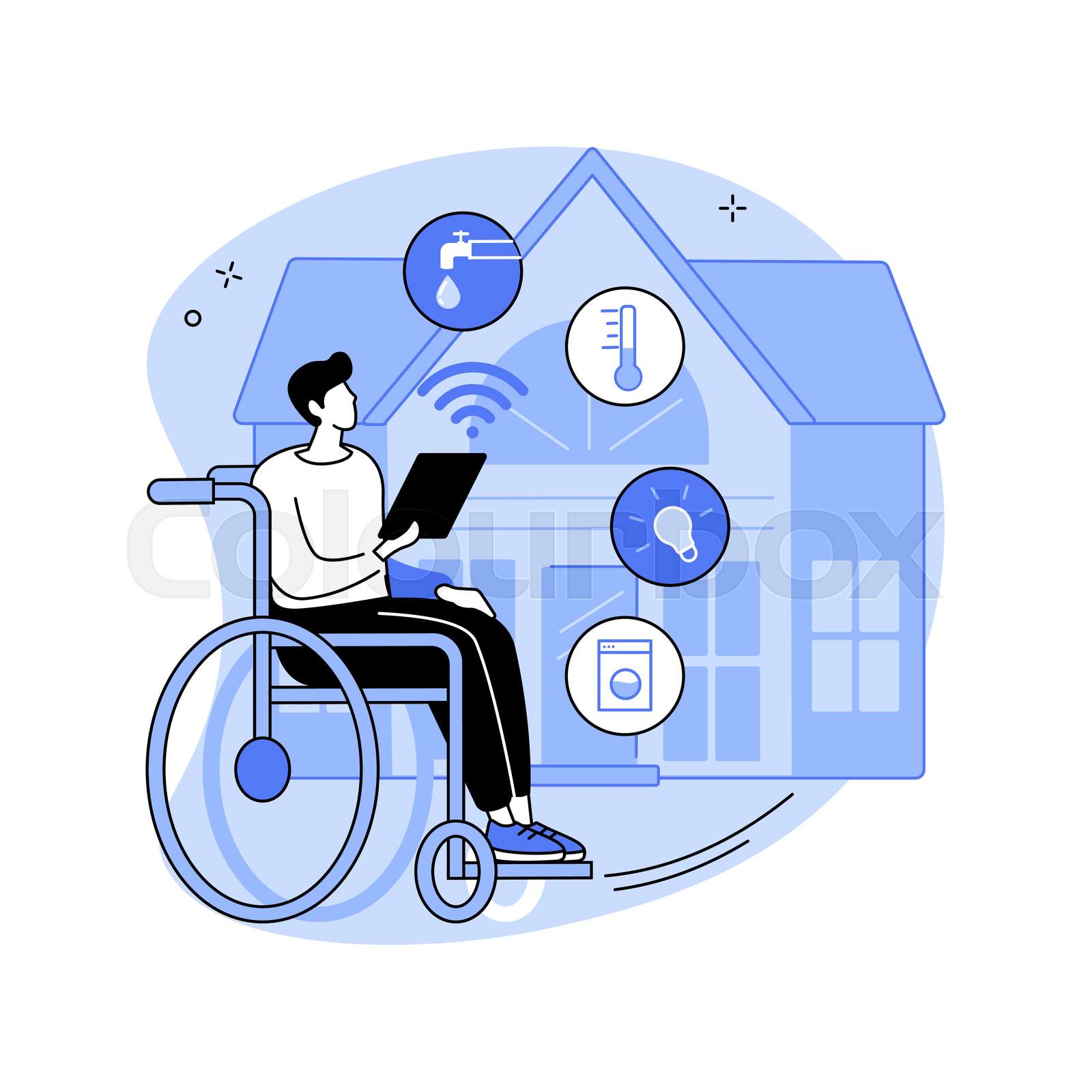 Smart technology for persons with disabilities abstract concept vector ...