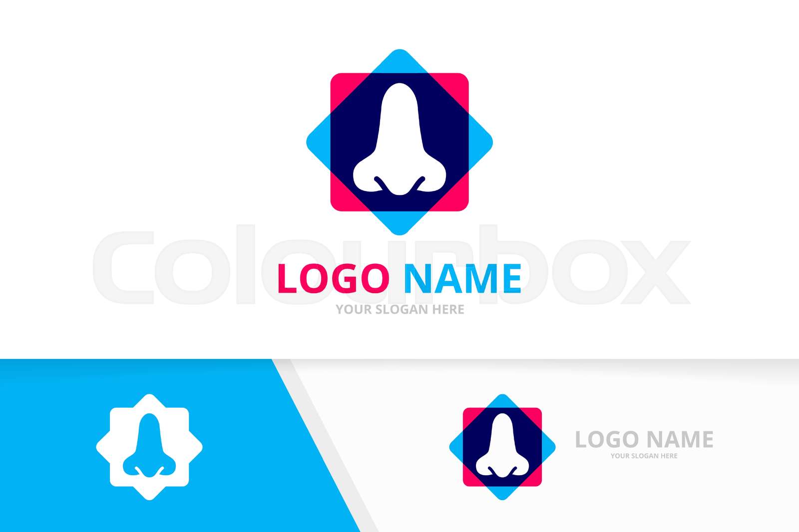 Vector nose logo template. ENT clinic logotype design template. | Stock ...