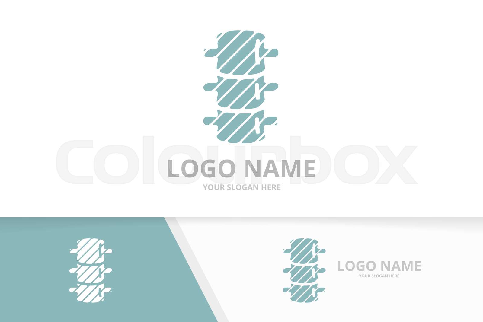 Abstract spine bone logo. Vertebral column, chiropractic logotype ...