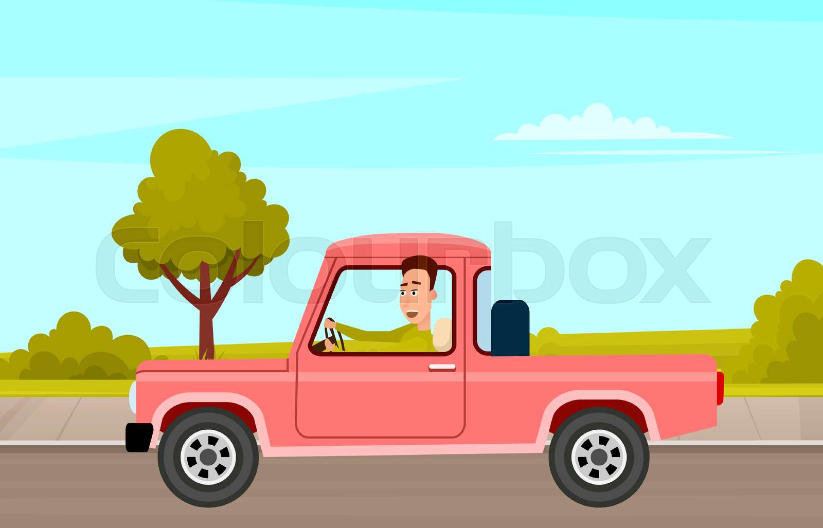 Modern car parking along town street in cartoon style. Vehicles car on ...