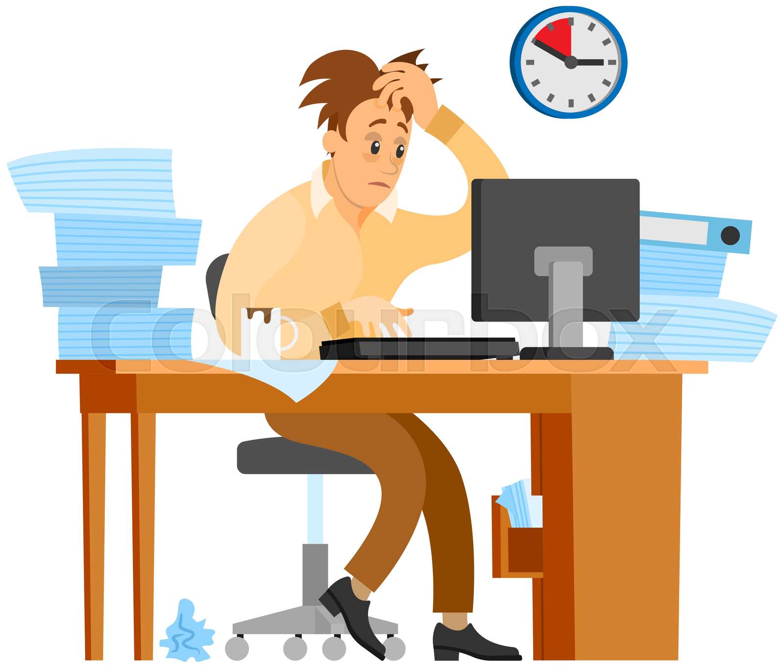Missing deadline, bad time management. Work in high stress conditions and under hard boss ...